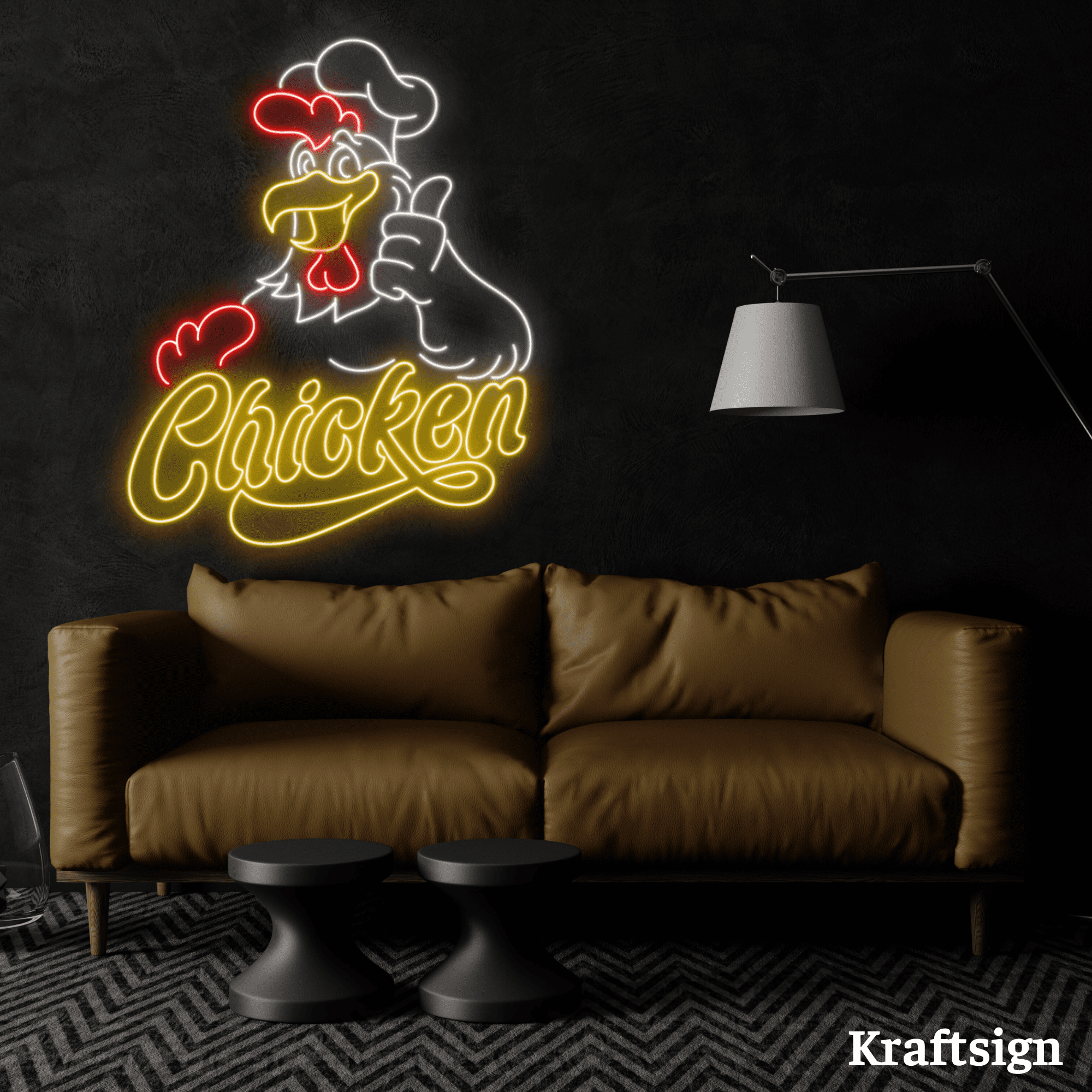 Craftnamesign Chicken Neon Sign, Fried Chicken Shop Decor, Chicken ...