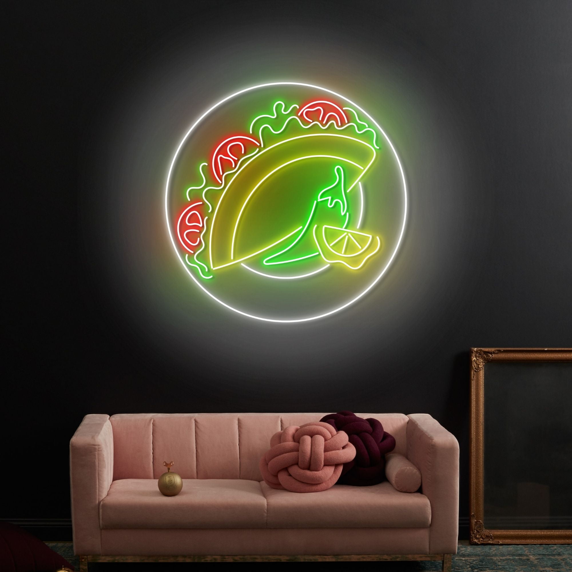 Craftnamesign Chili Taco LED Light Wall Decor, Mexican Tacos Restaurant ...