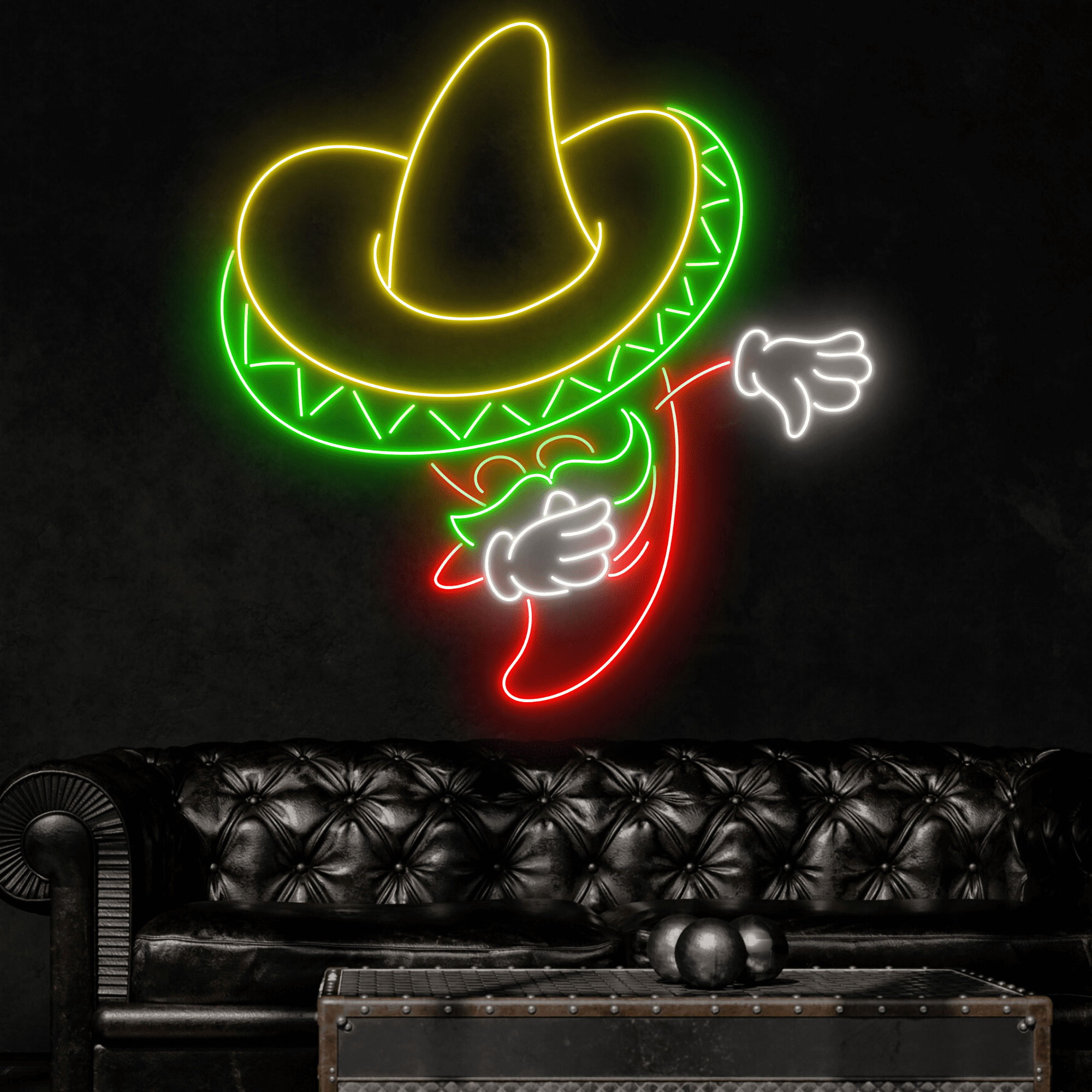 Craftnamesign Chilli Cinco De Mayo Neon Sign, Cinco De Mayo Wall Art ...