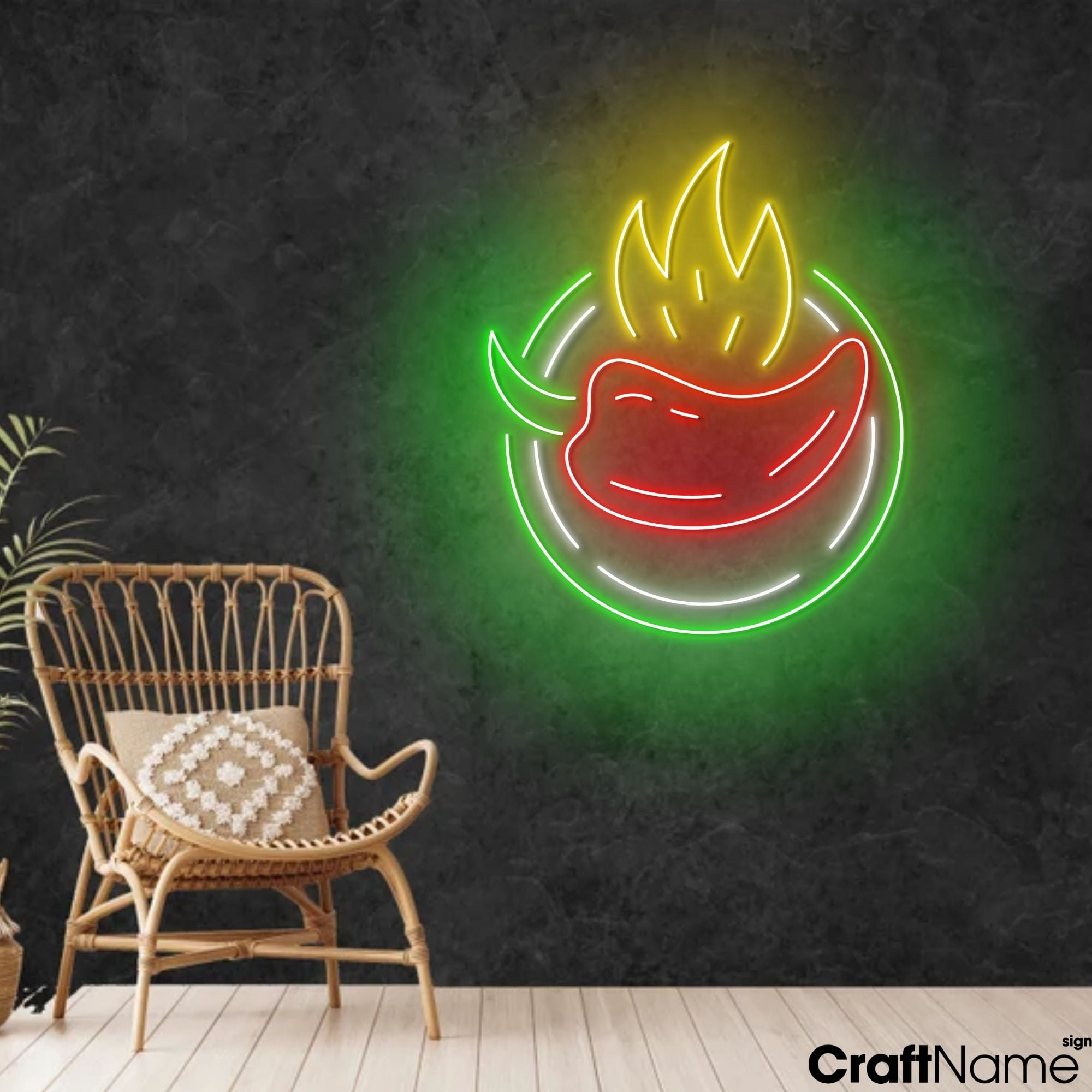 Craftnamesign Chilli Neon Light Up Sign Wall Art For Restaurant ...