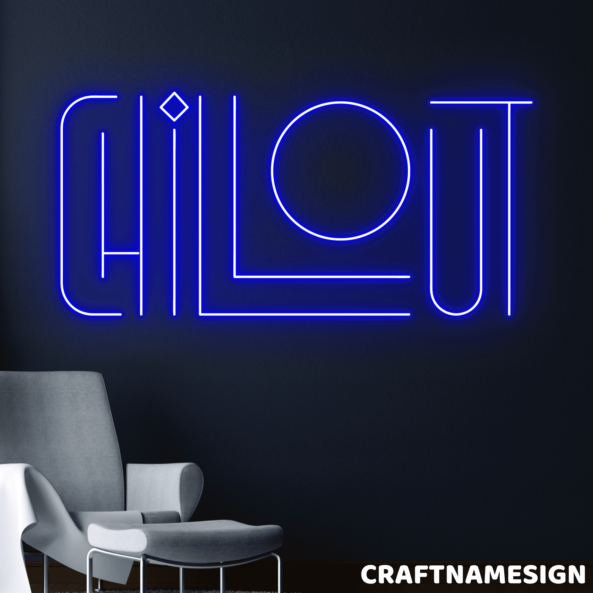Craftnamesign Chillout Neon Sign, Relax Wall Art, Living Room Wall ...