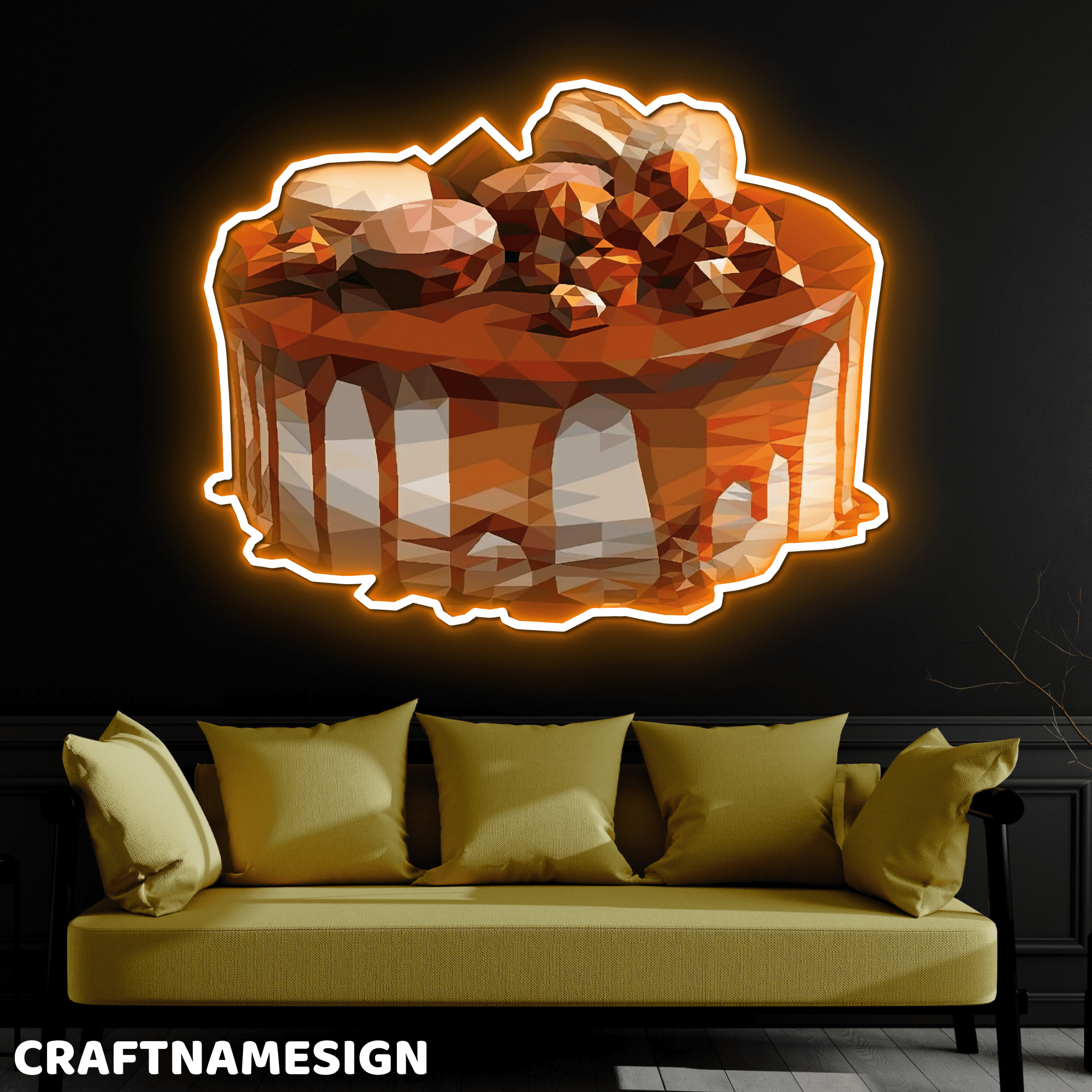 Craftnamesign Chocolate Cake Neon Decal, Cake Shop Wall Art, Kitchen ...