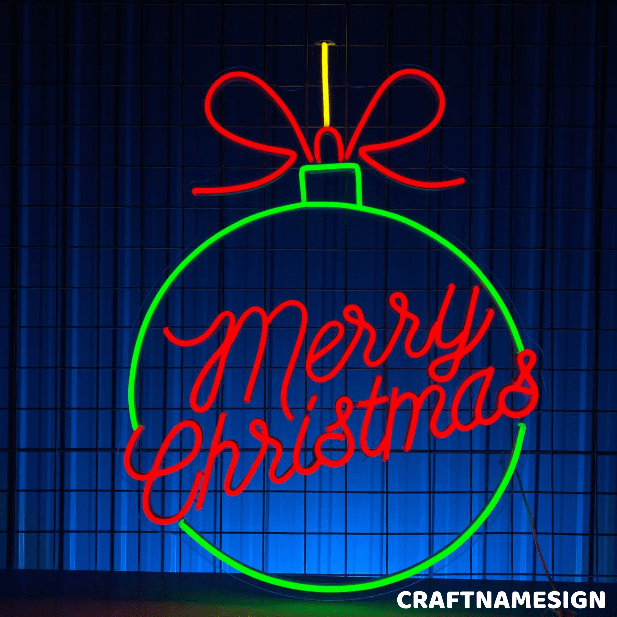 Craftnamesign Christmas Ball Neon Light Sign For Store Christmas Season ...