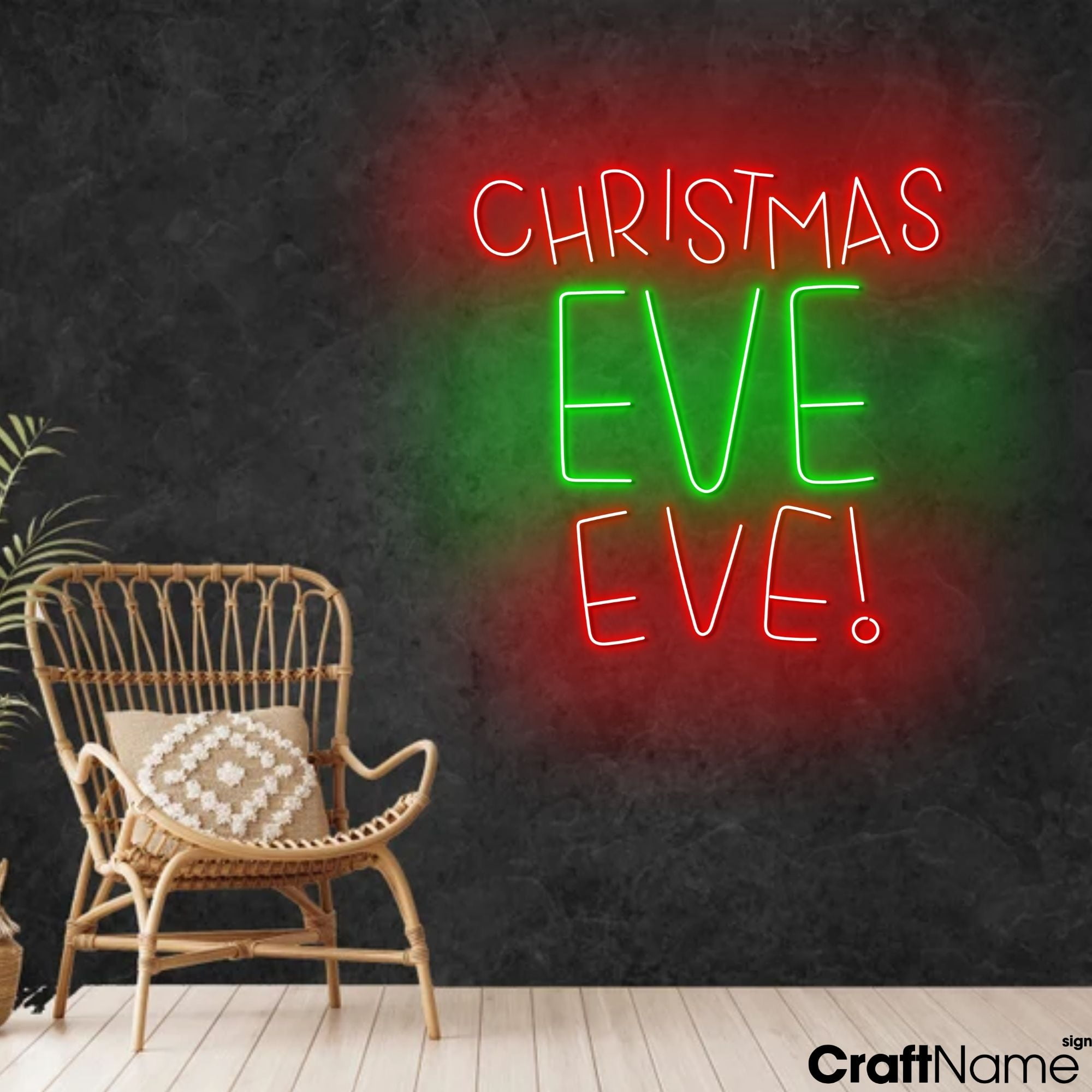 Craftnamesign Christmas Eve Eve Neon Light, Merry Xmas LED Sign ...