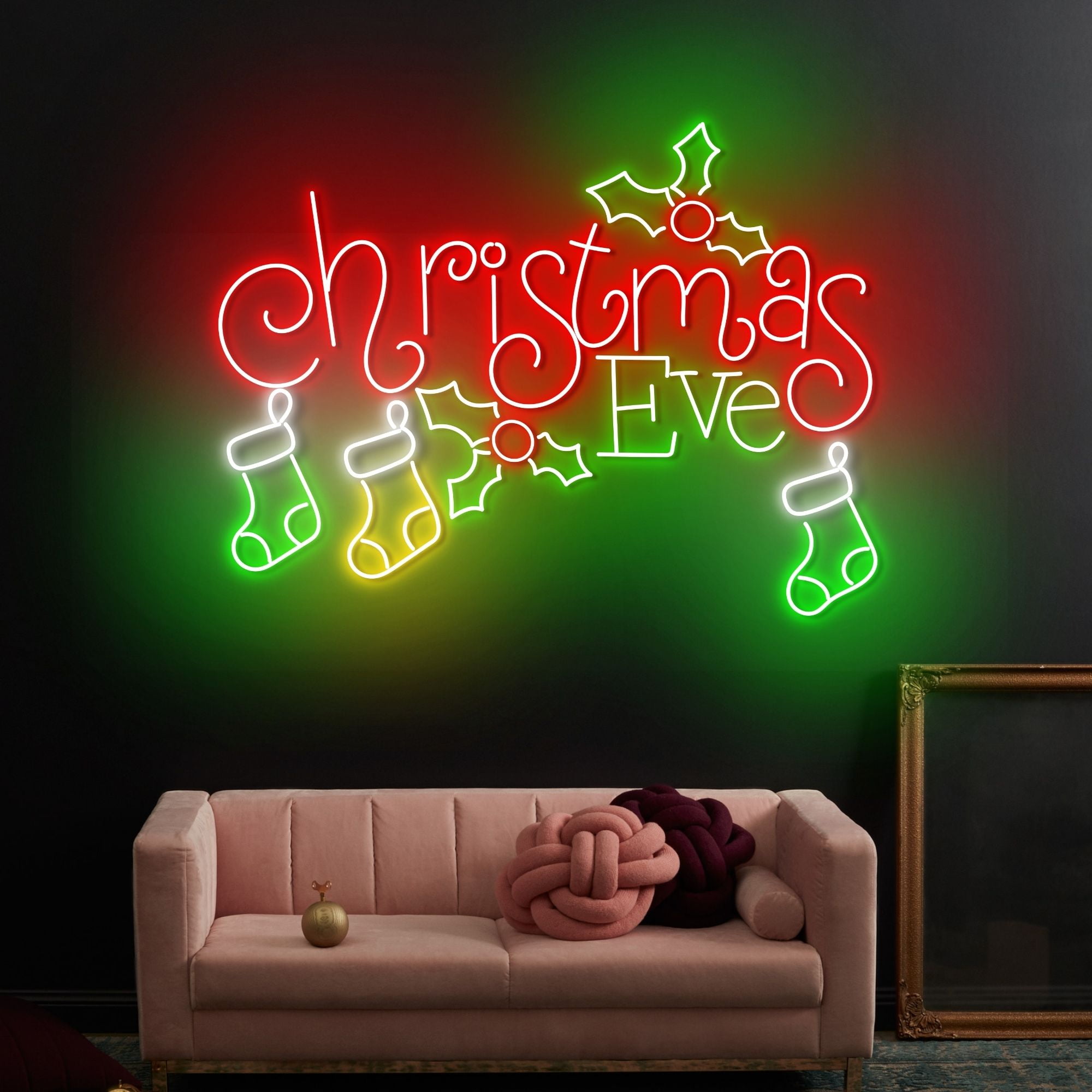 Craftnamesign Christmas Eve Neon Light Decor, Merry Christmas Led Sign ...