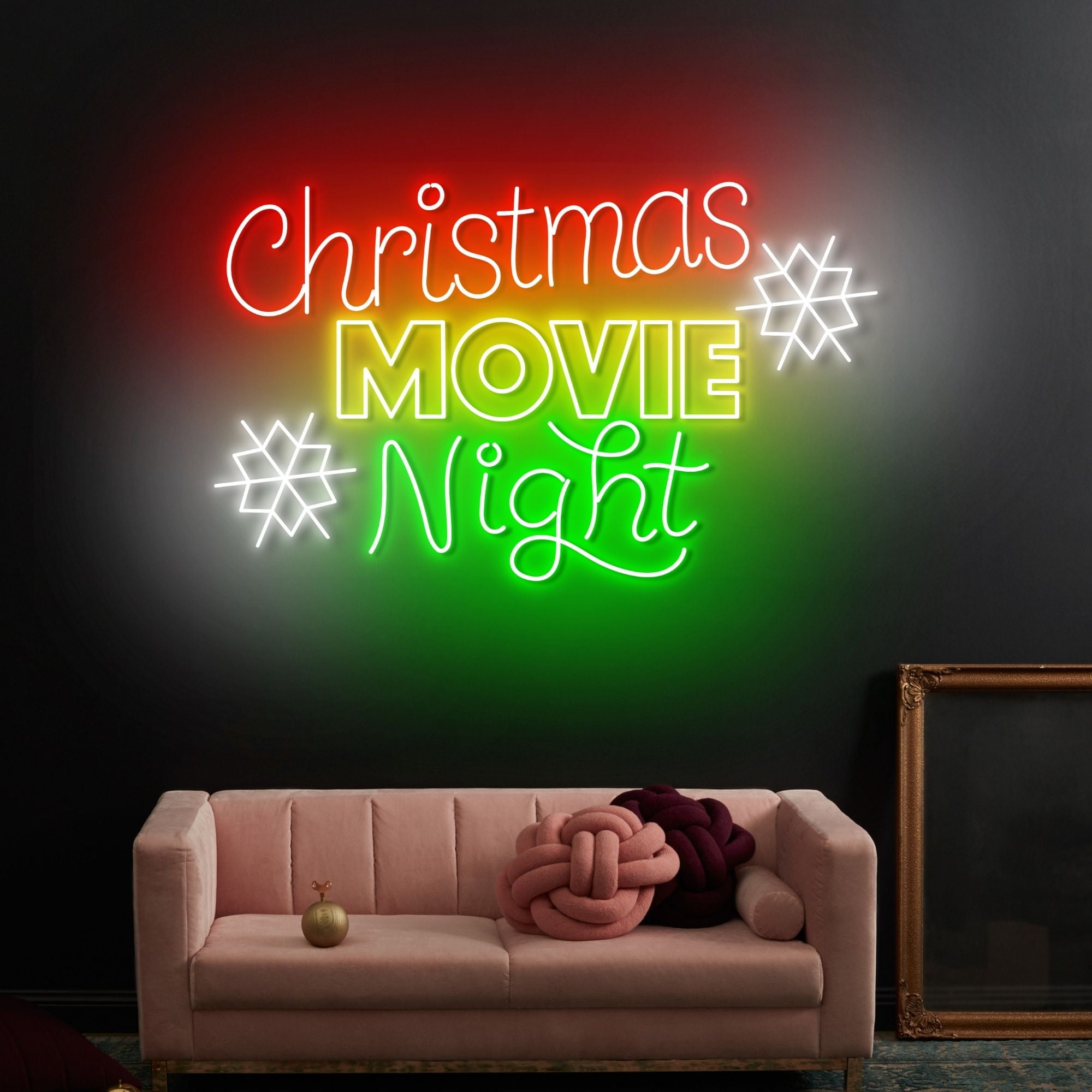 Craftnamesign Christmas Movie Night Neon Light, Movie Night Led Sign ...
