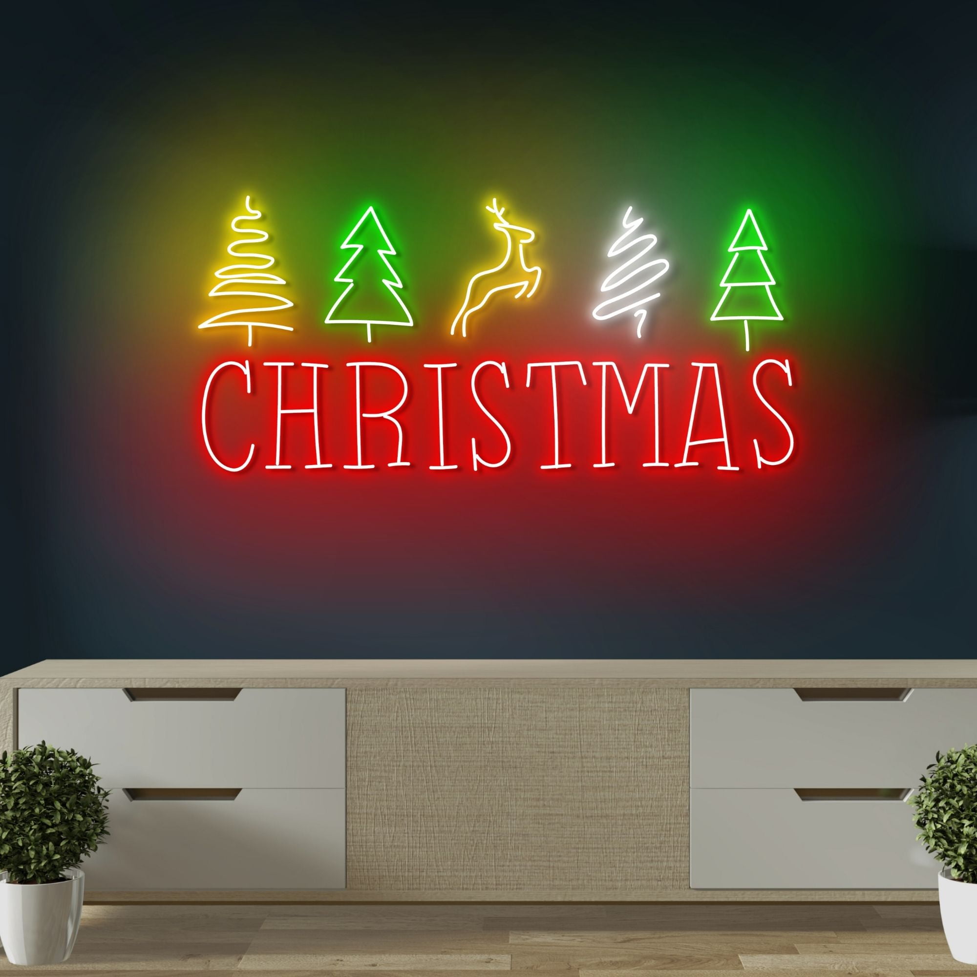Craftnamesign Christmas Neon Sign, Christmas Tree LED Light Sign ...