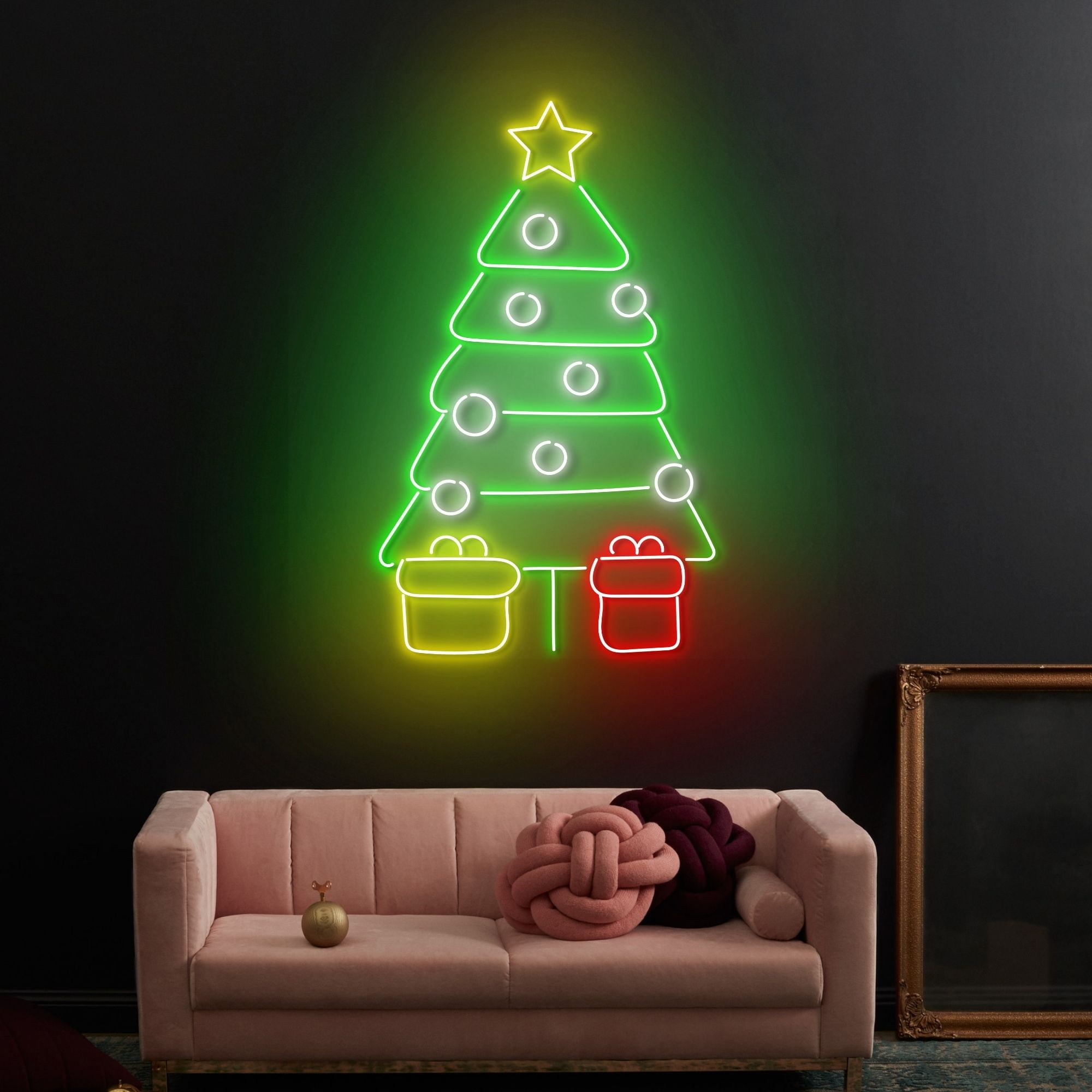 Craftnamesign Christmas Tree Neon Light, Pine Tree LED Sign Decor ...