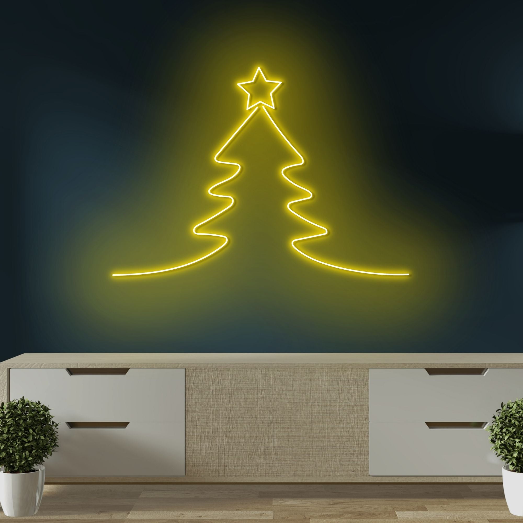 Craftnamesign Christmas Tree Neon Light Up, Christmas Tree Wall Art ...