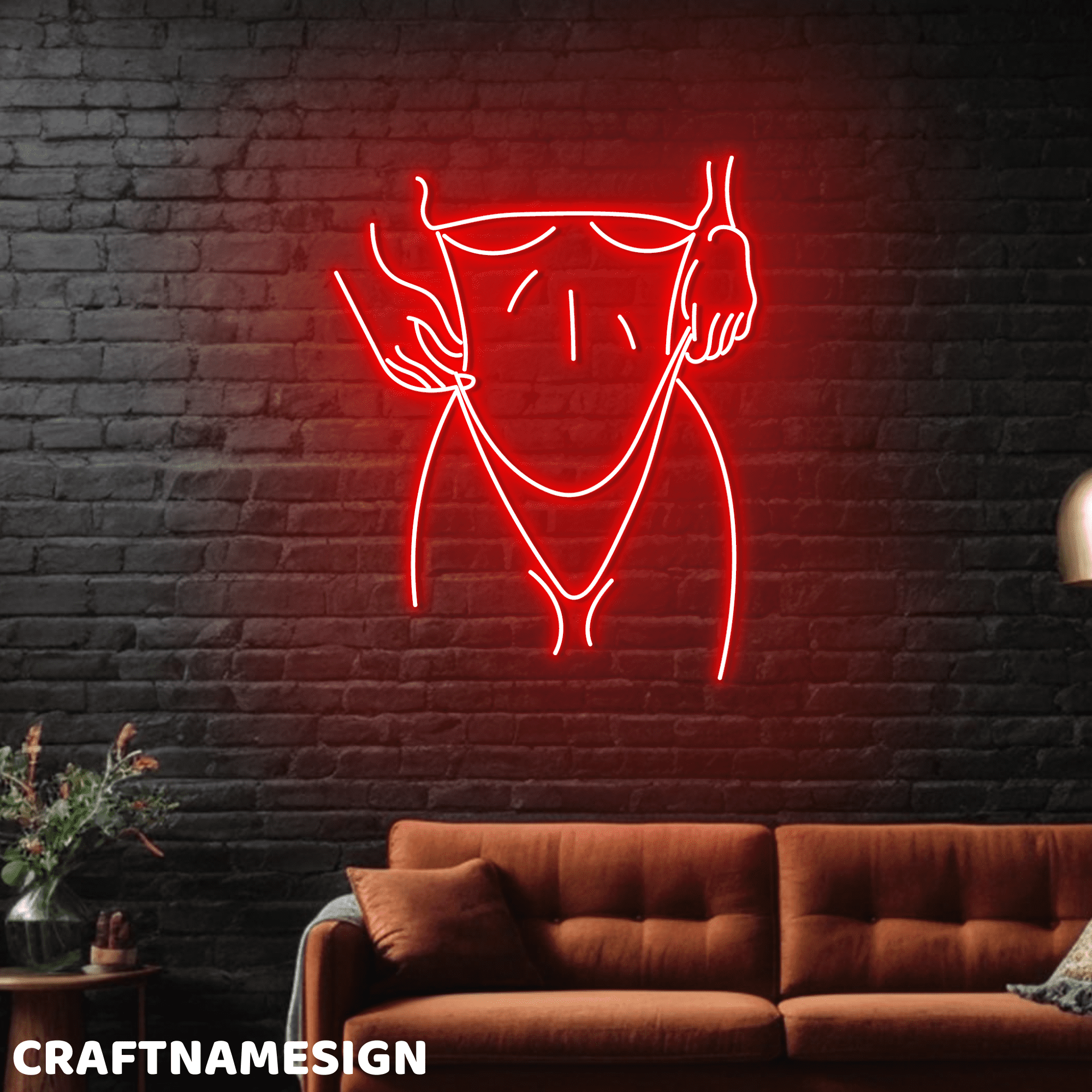 Craftnamesign Chubby Girl Neon Sign Sexy Woman Wall Art Wall Decor