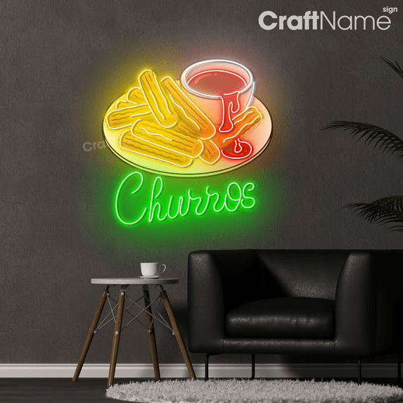Craftnamesign Churros Neon Light for Spanish Churros Restaurant Wall ...
