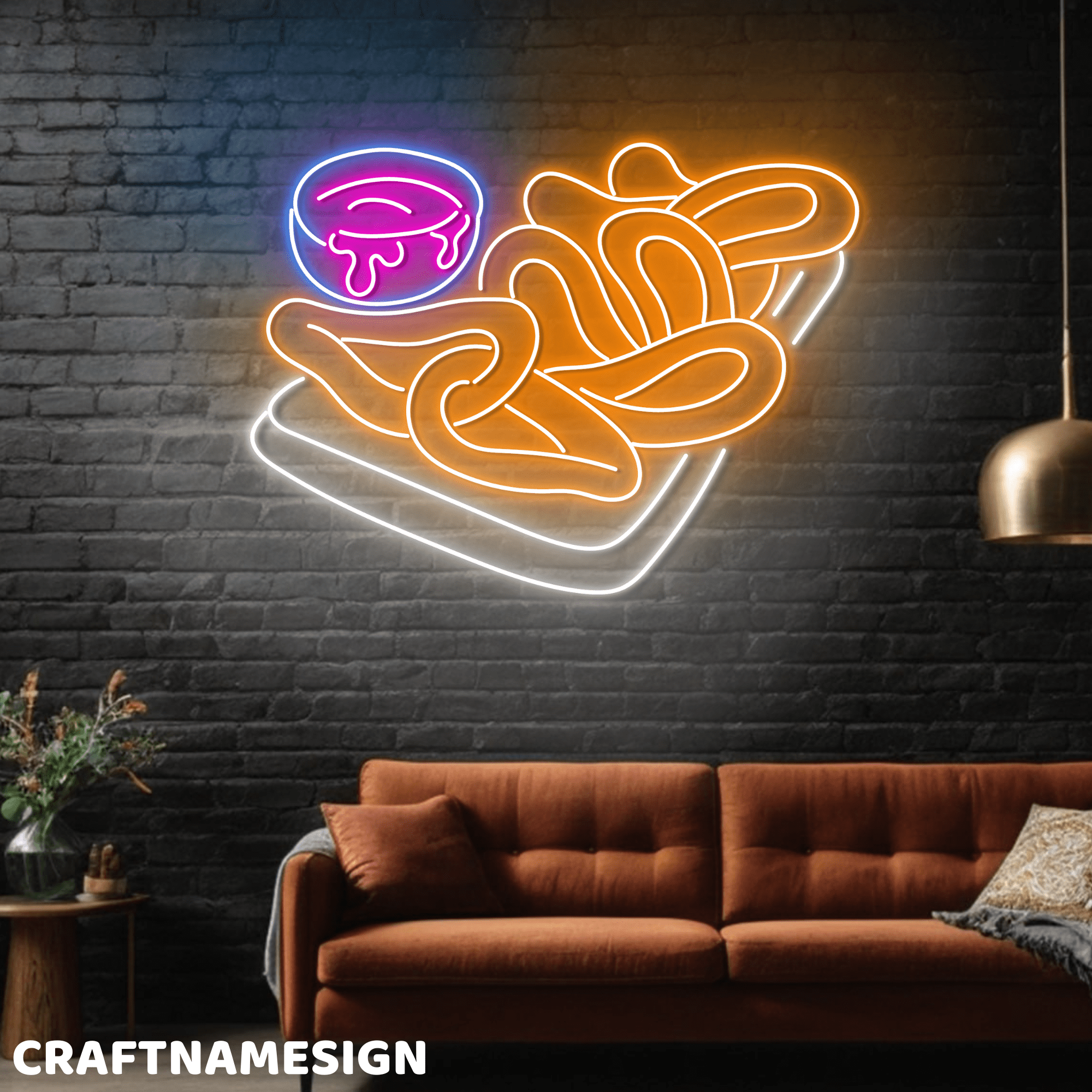 Craftnamesign Churros Neon Sign, Spanish Food Wall Art, Bakery Store ...