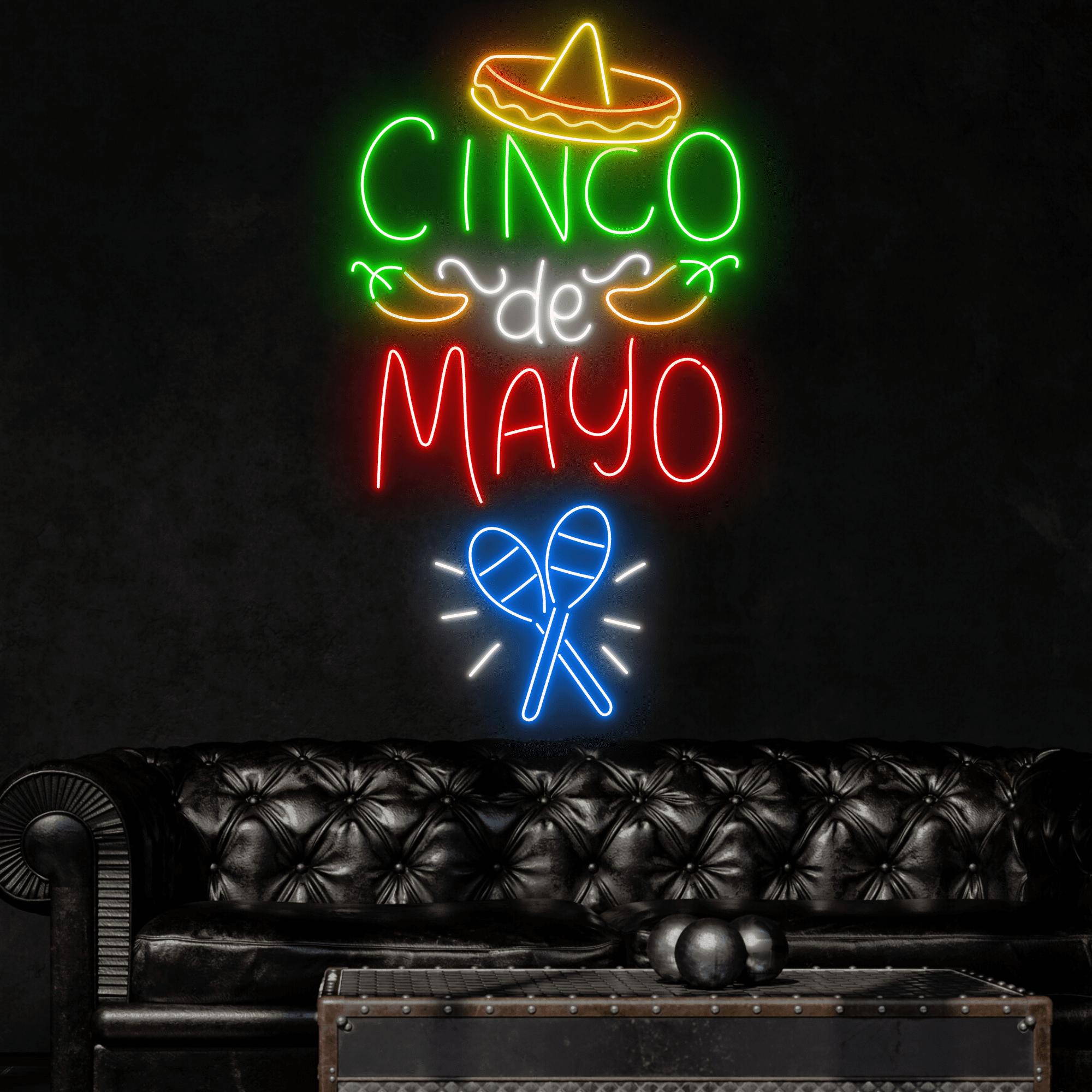 Craftnamesign Cinco De Mayo Neon Sign, Cinco De Mayo Wall Decor ...
