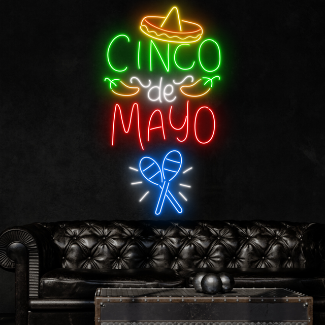 Craftnamesign Cinco De Mayo Neon Sign, Cinco De Mayo Wall Decor ...