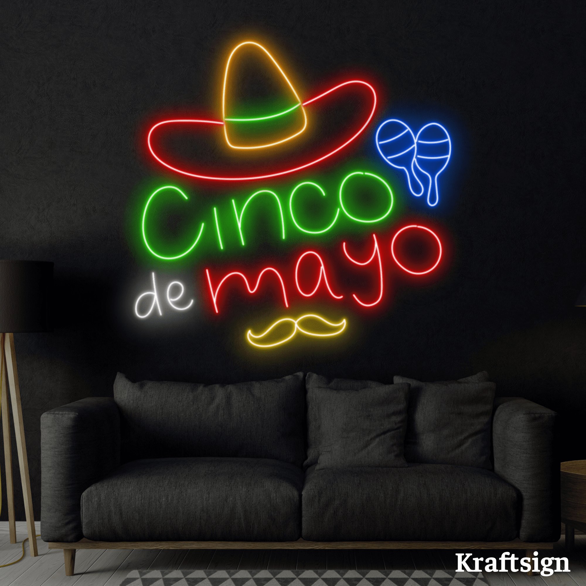 Craftnamesign Cinco De Mayo Neon Sign, Mexican Shop Decor, Festival ...