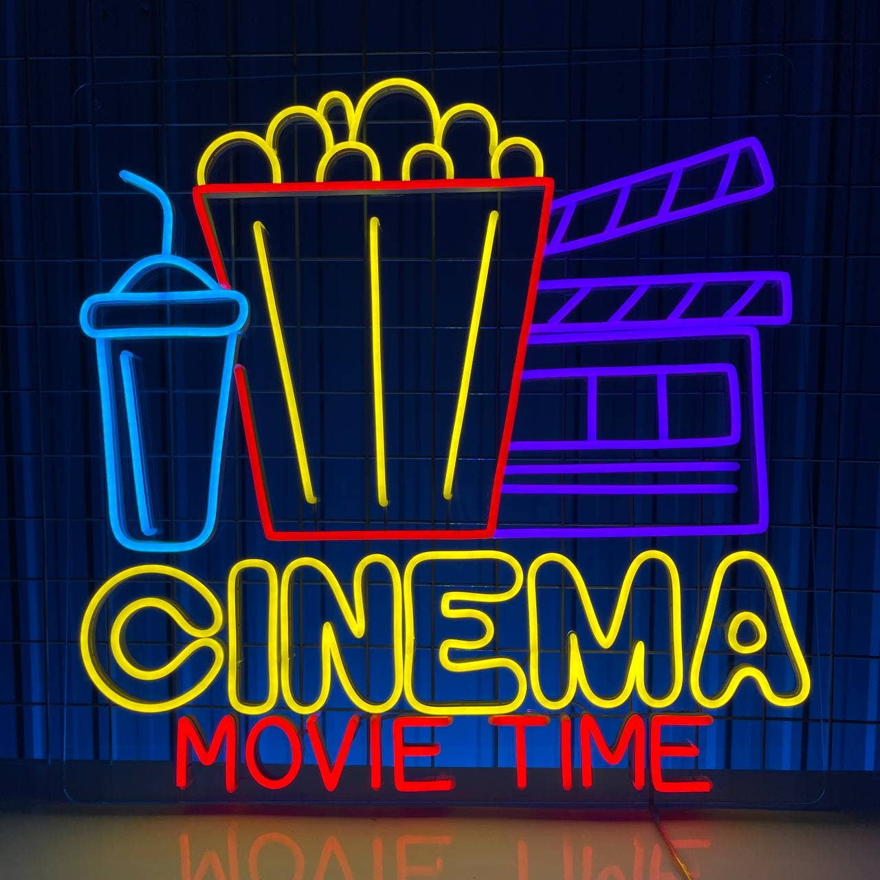 Craftnamesign Cinema Movie Time Neon Sign, Cinema LED Sign, Living Room ...