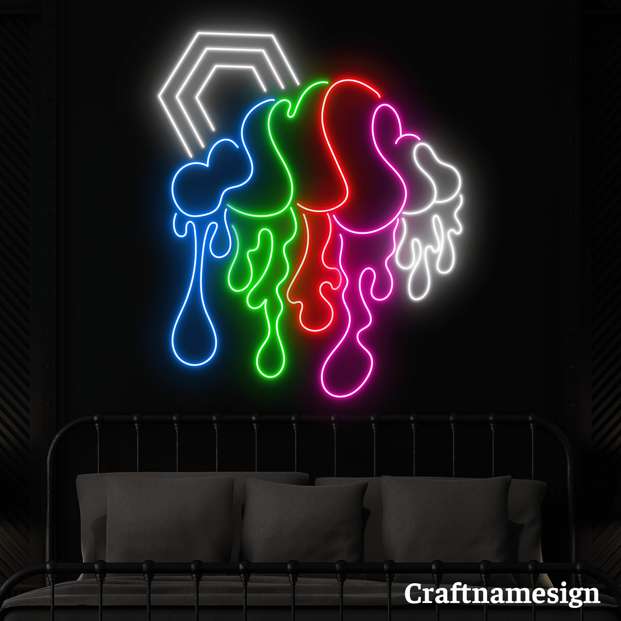 Craftnamesign Cloud Dripping Neon Sign for Living Room Bedroom Wall Art ...