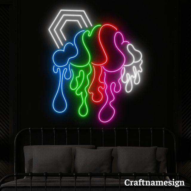 Craftnamesign Cloud Dripping Neon Sign for Living Room Bedroom Wall Art ...