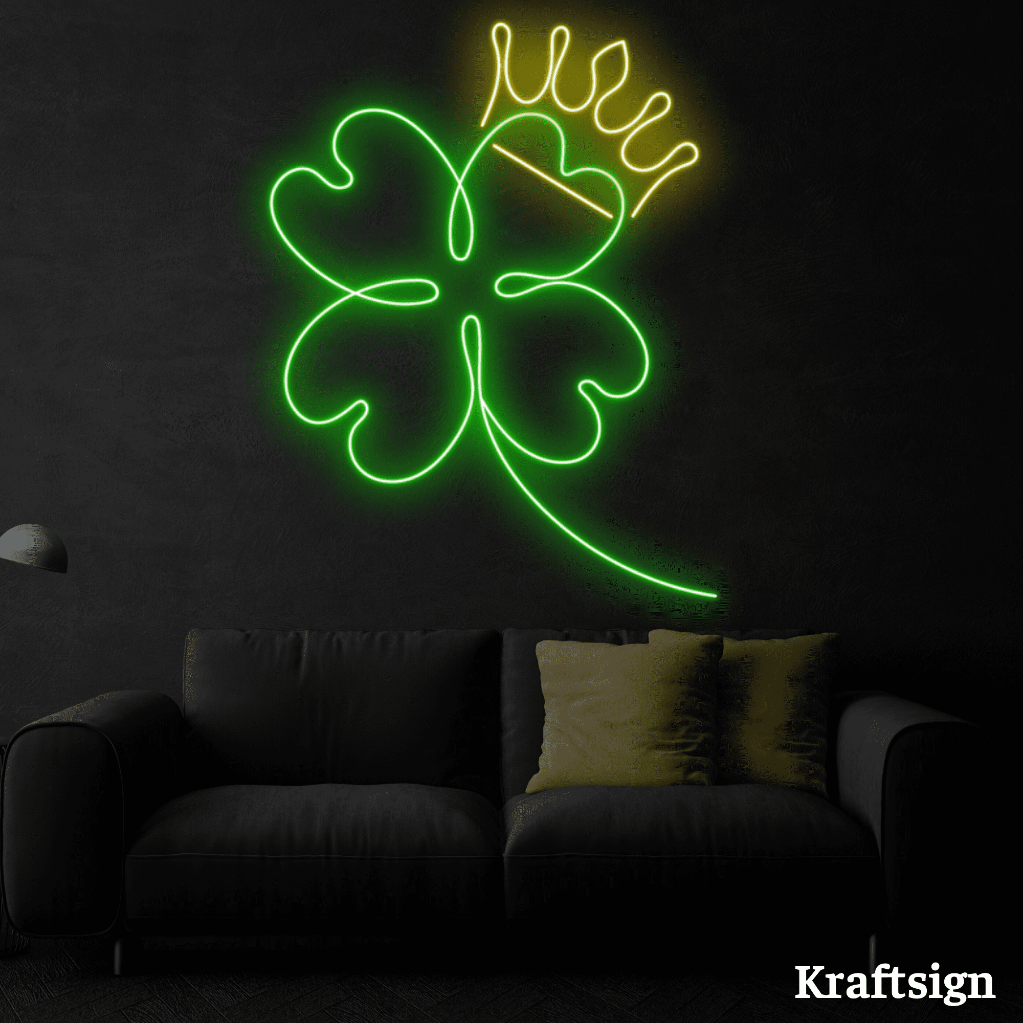 Craftnamesign Clover Leaf King LED Neon Sign, St. Patrick Day's Decor ...