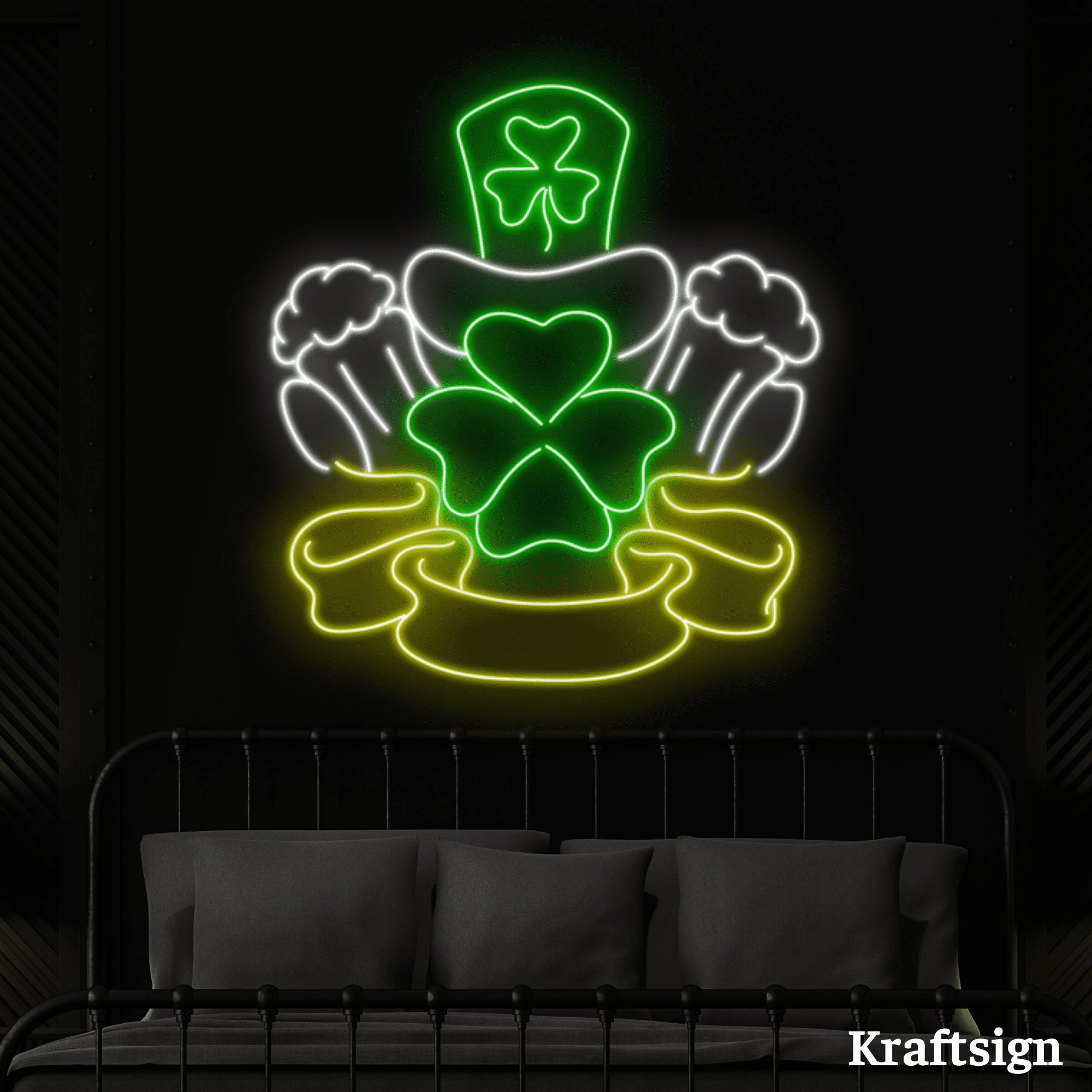 Craftnamesign Clover Leaf Neon Sign, St. Patrick Day Decor, Beer Shop ...