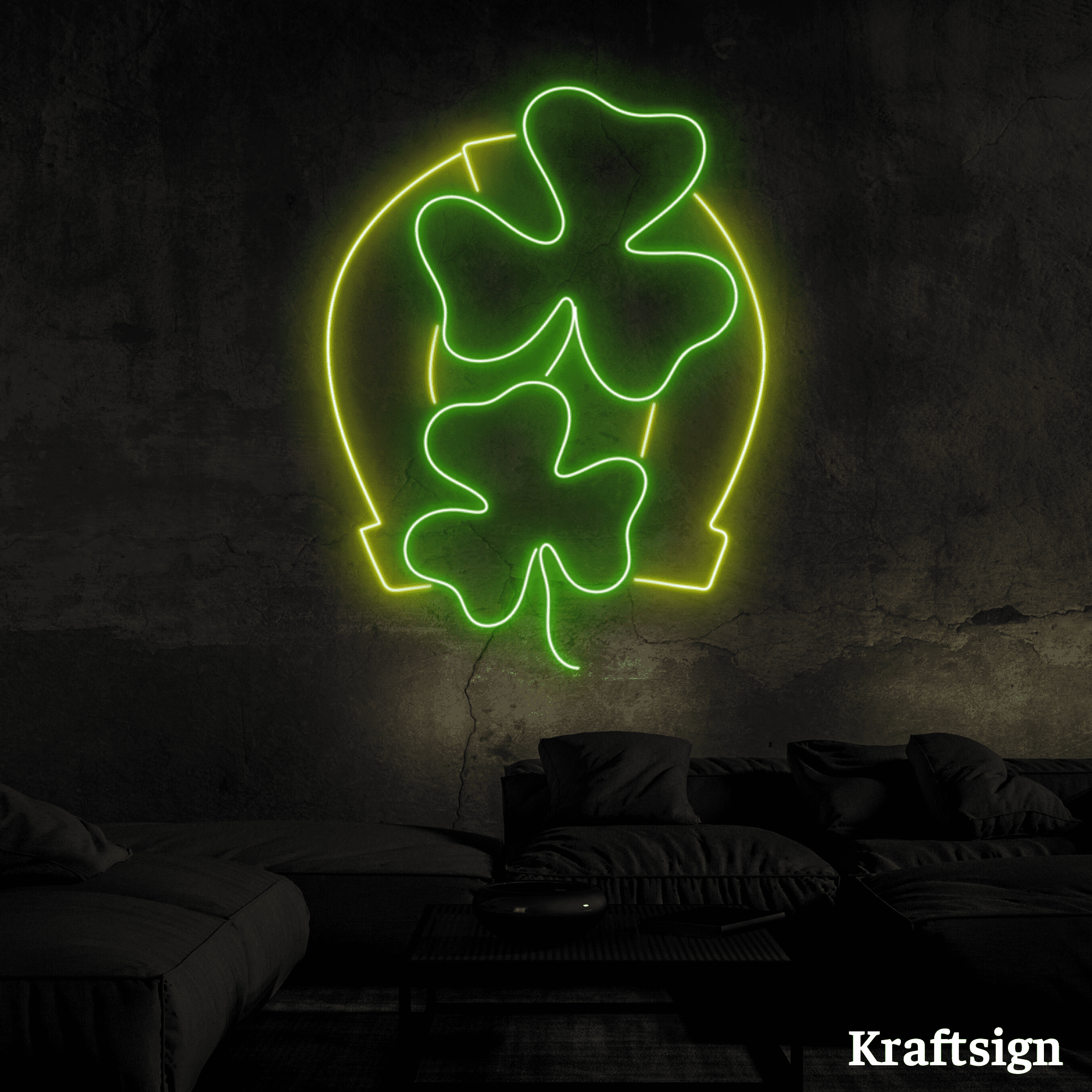 Craftnamesign Clover Leaf Neon Sign, St. Patrick Day Decor, Shop Decor ...