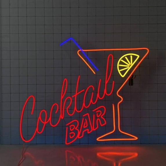 Craftnamesign Cocktail Bar Neon Light, Open Led Sign For Cocktail Bar ...