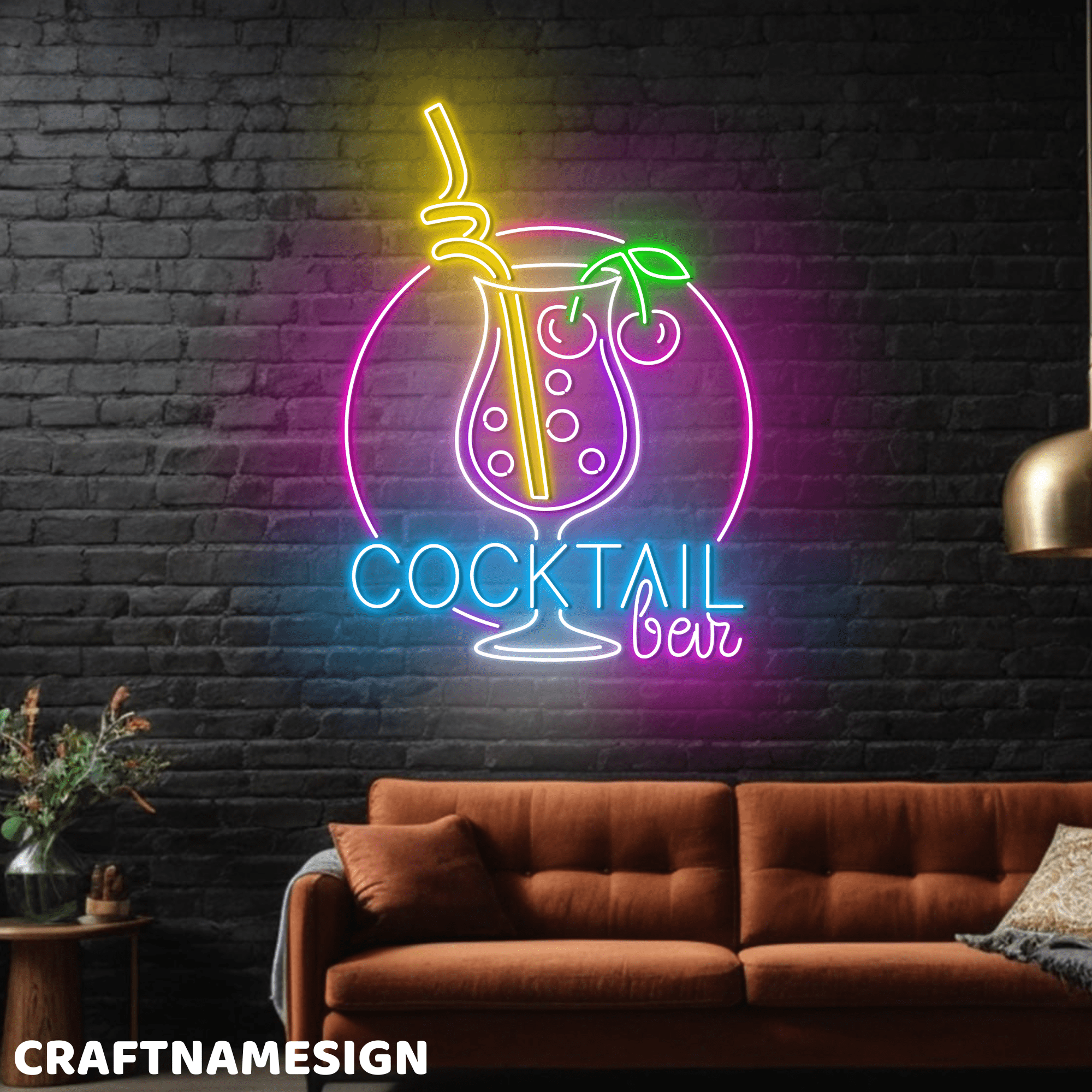Craftnamesign Cocktail Bar Neon Light, Open Sign LED For Cocktail Shop ...