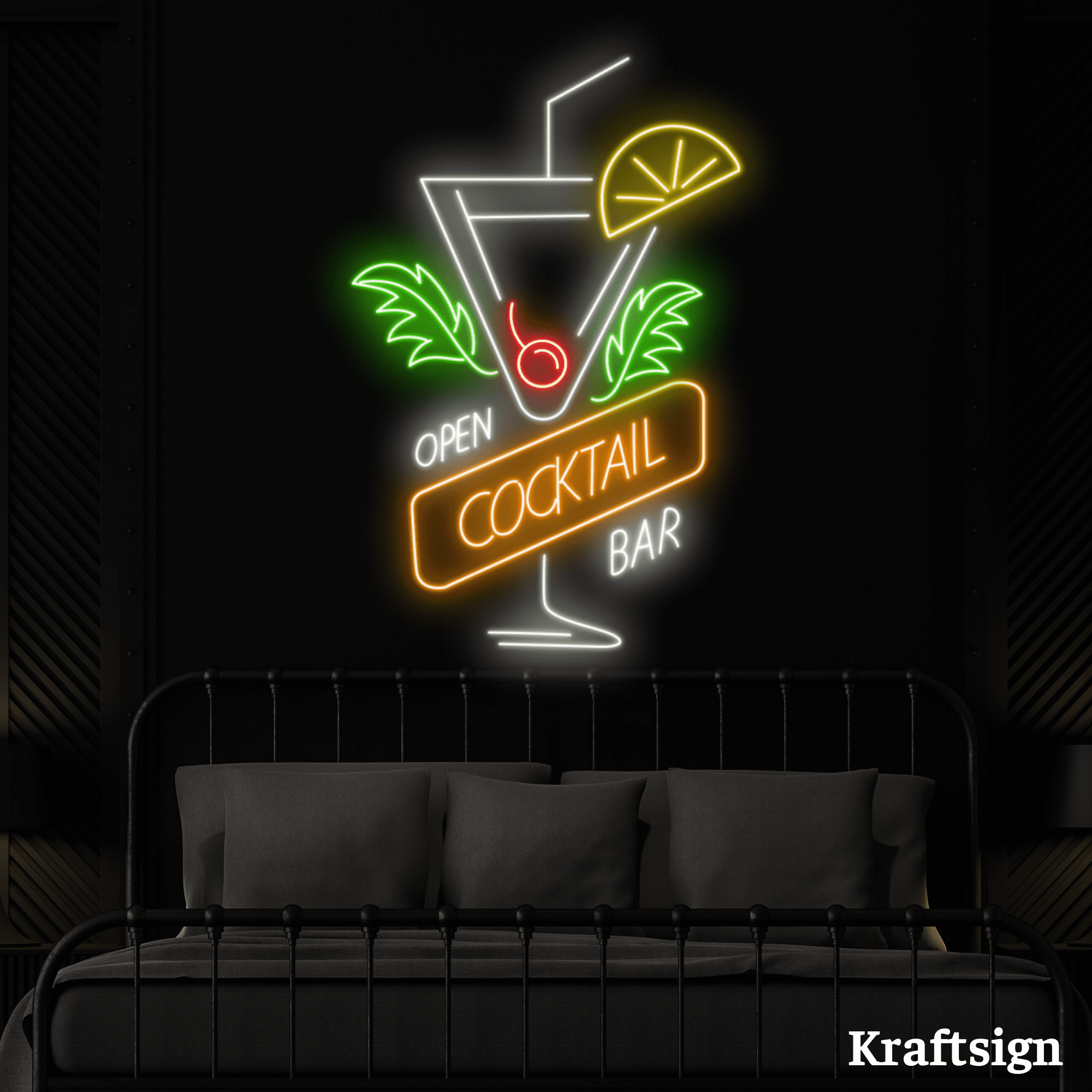 Craftnamesign Cocktail Bar Neon Sign, Bar Club LED Sign, Open LED ...