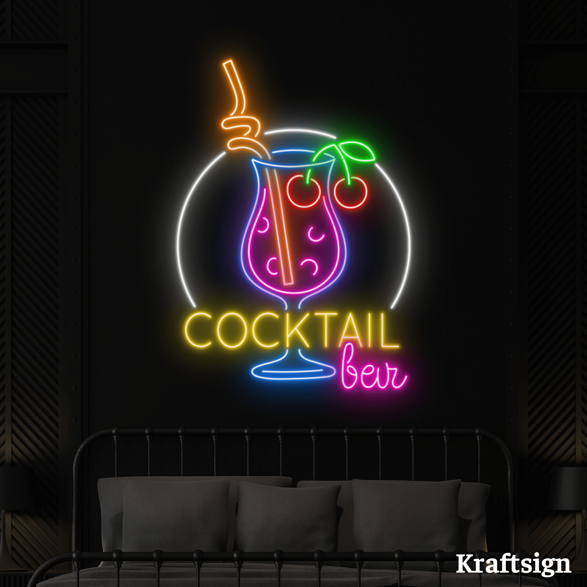 Craftnamesign Cocktail Bar Neon Sign, Home Bar LED Sign, Cocktail Wall ...