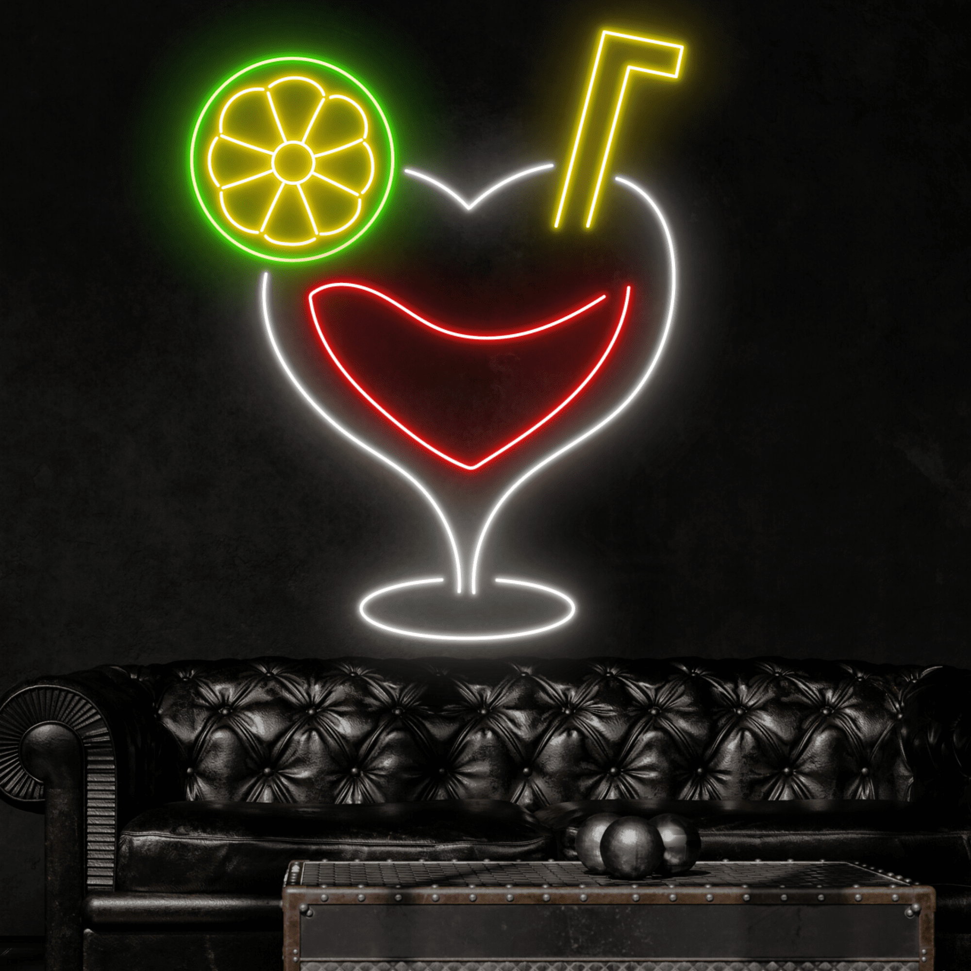Craftnamesign Cocktail Neon Sign, Cocktail Wall Art for Home Bar Pub ...