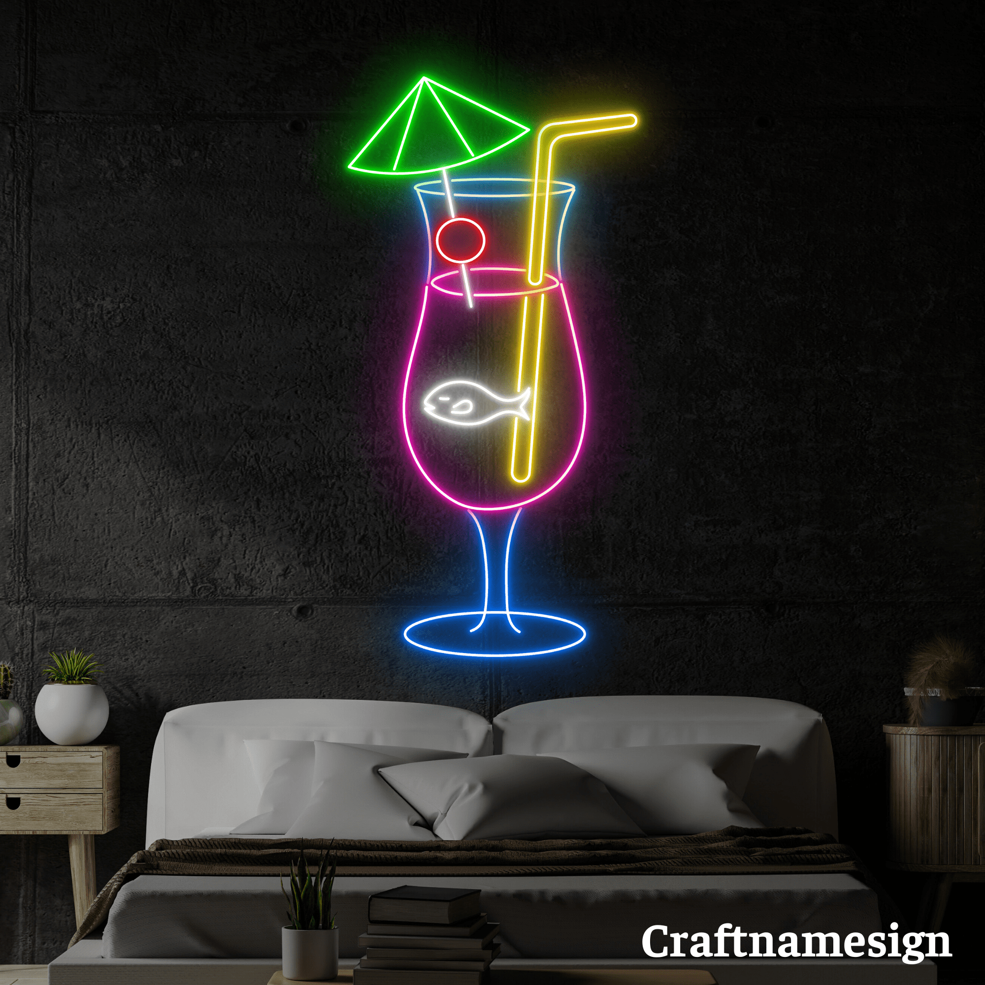 Craftnamesign Cocktail Neon Sign for Bar Club Party Event Wall Decor ...