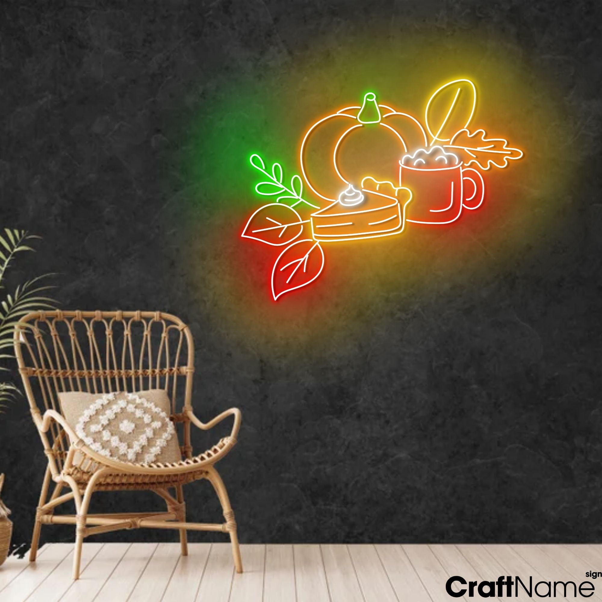 Craftnamesign Coffee And Cake LED Light, Coffee Store Neon Sign, Fall ...