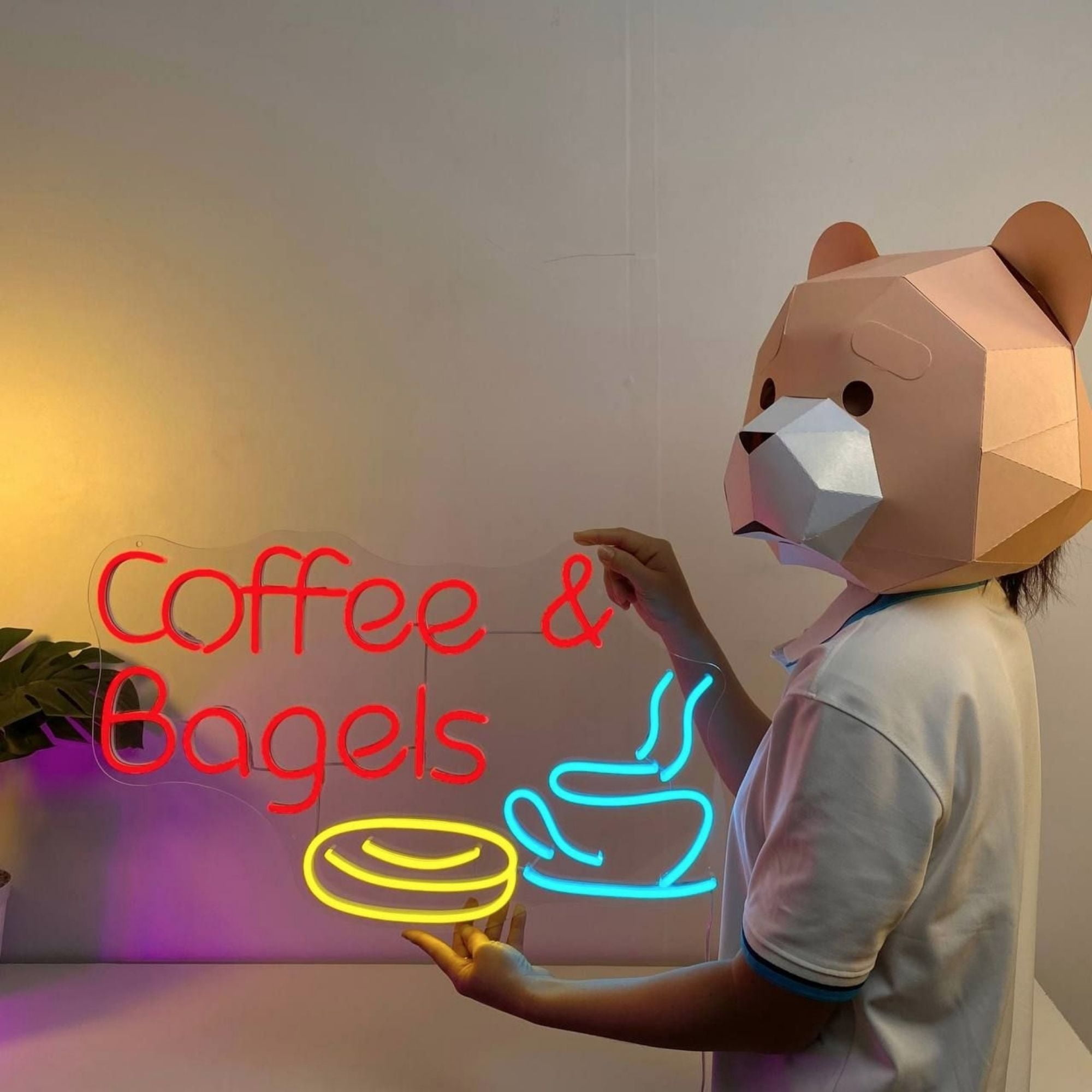 Craftnamesign Coffee & Bagels Neon Light For Wall Decor, Coffee Shop ...