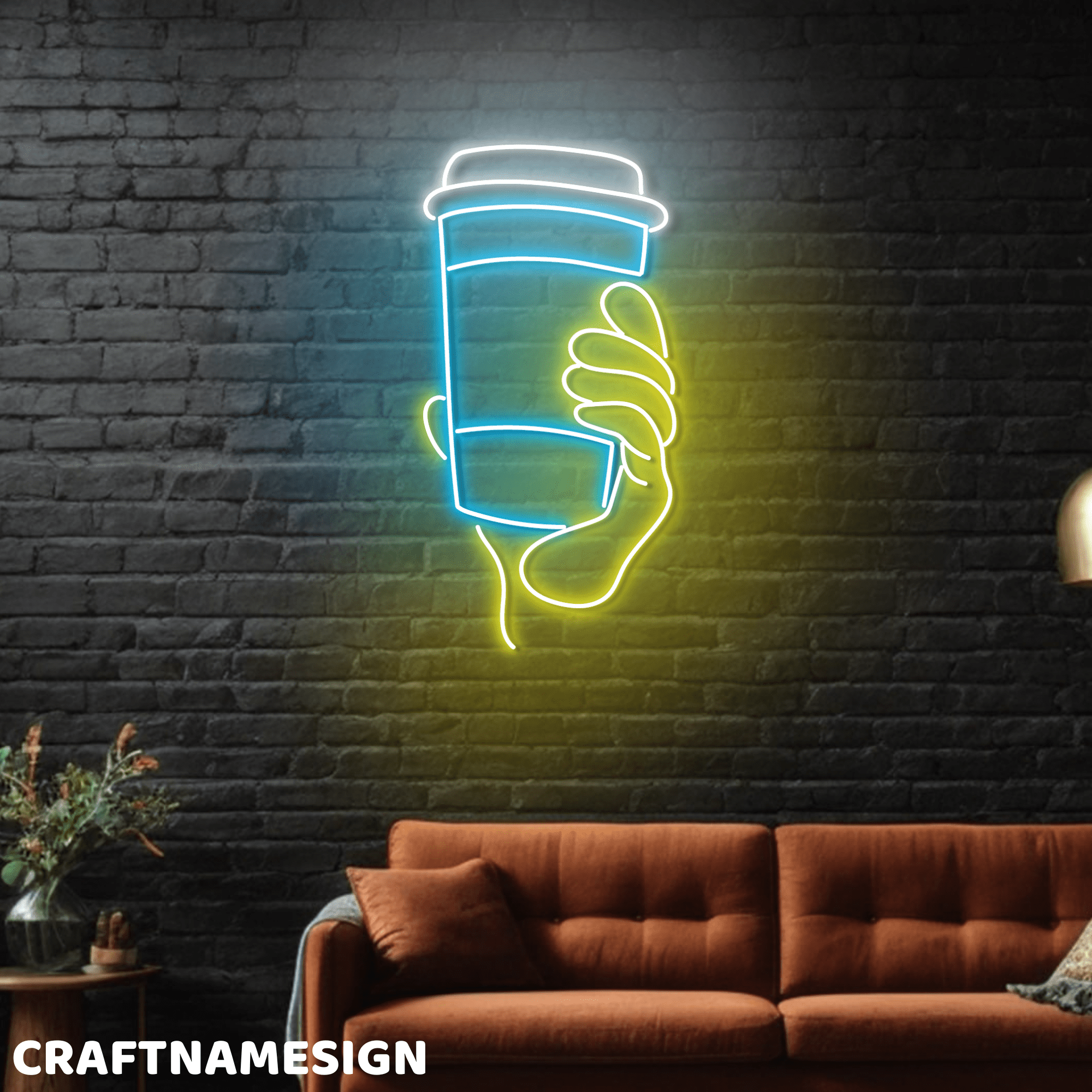 Craftnamesign Coffee Cup Neon Sign, Coffee Bar Wall Sign, Cafe Store ...