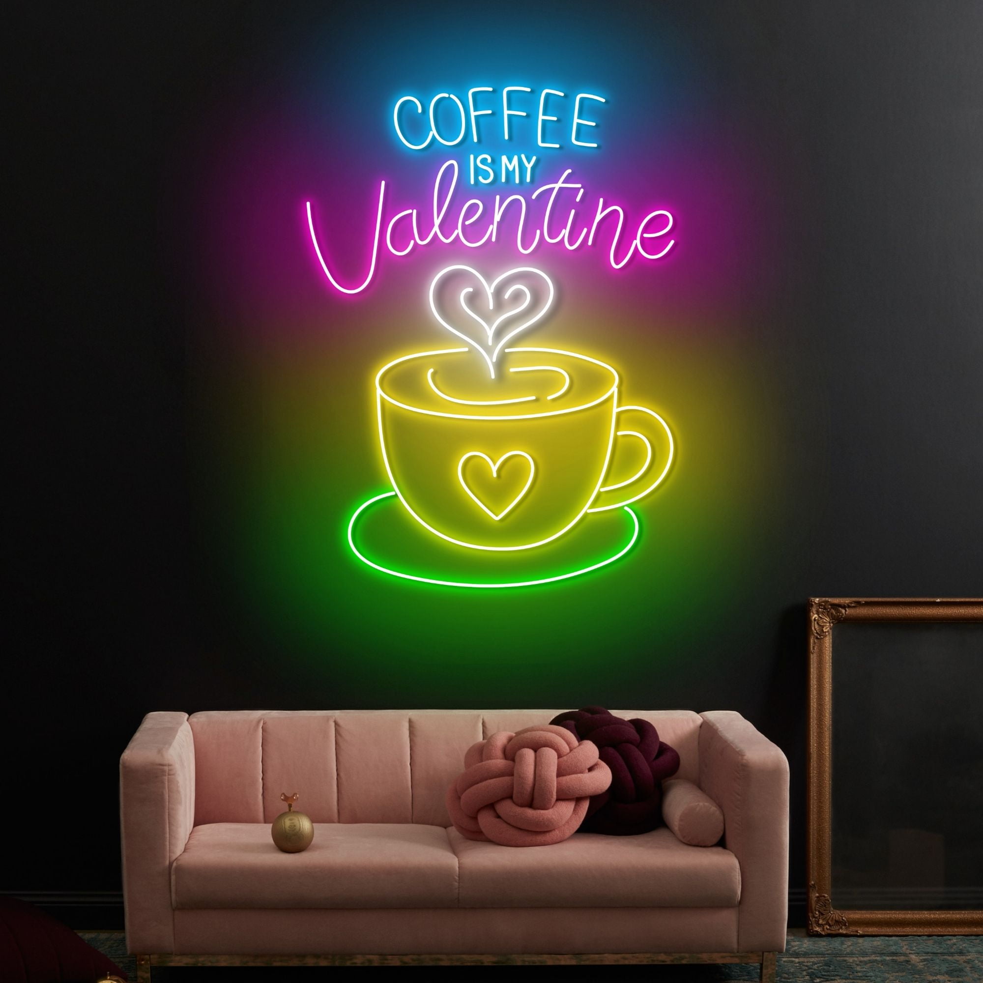 Craftnamesign Coffee Is My Valentine Neon Light, Coffee Led Sign ...