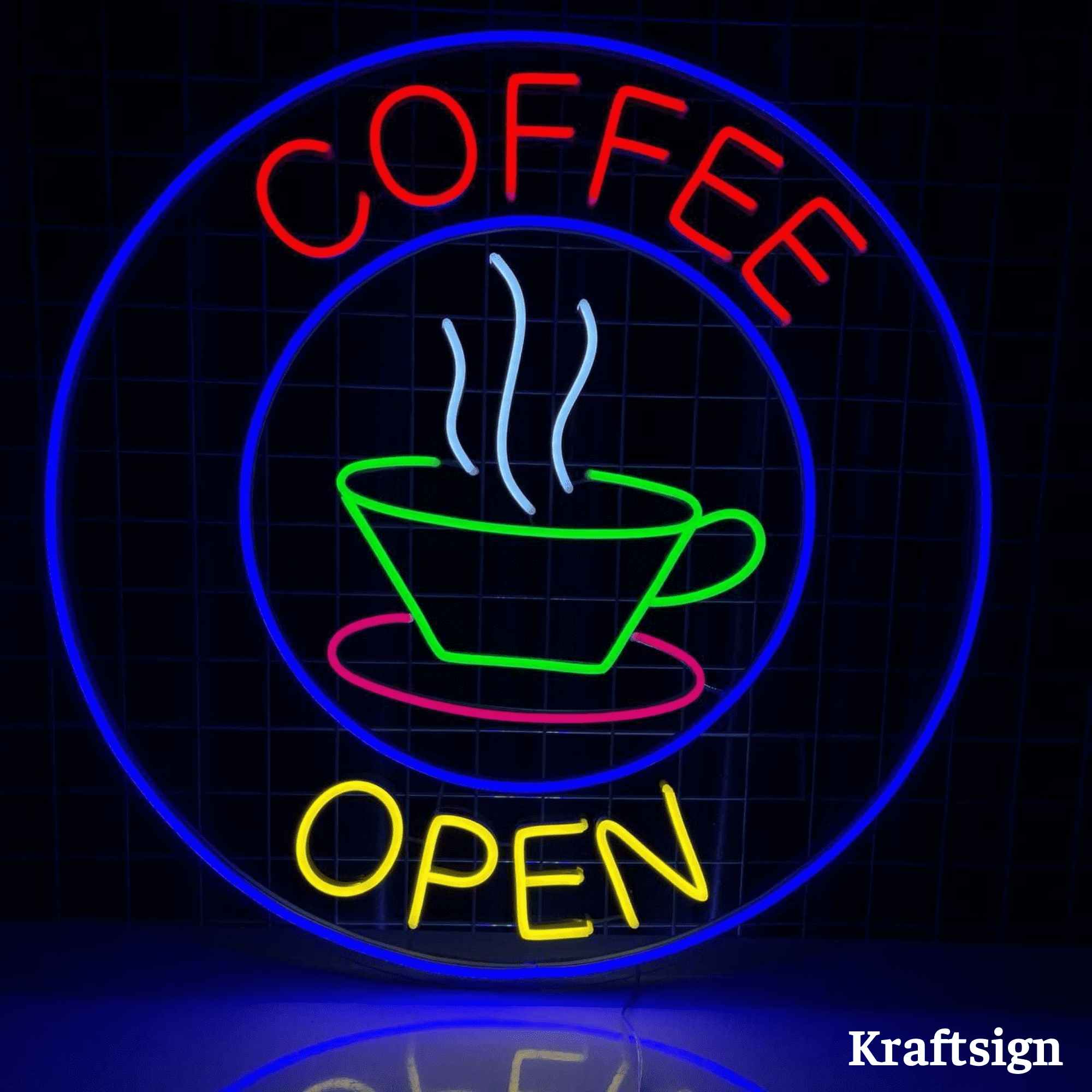 Craftnamesign Coffee Open Neon Sign, Coffee Shop Decor, Open LED ...