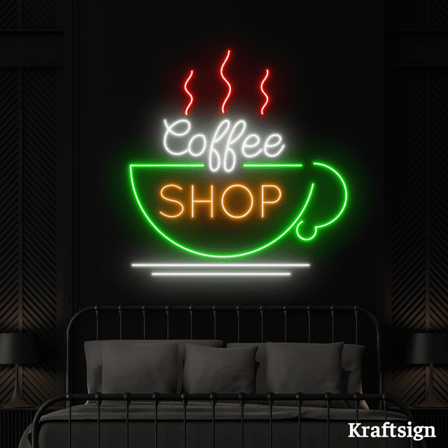 Craftnamesign Coffee Shop Neon Sign, Hot Coffee LED Sign, Coffee Decor ...