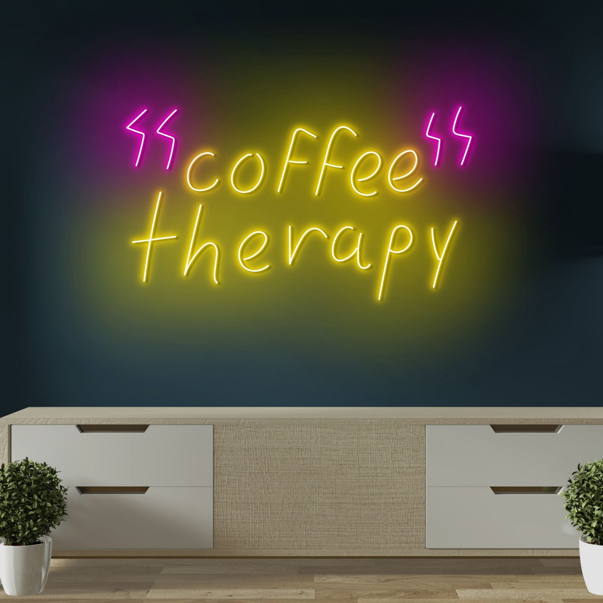 Craftnamesign Coffee Therapy Neon Light Sign, Coffee Store Decor ...