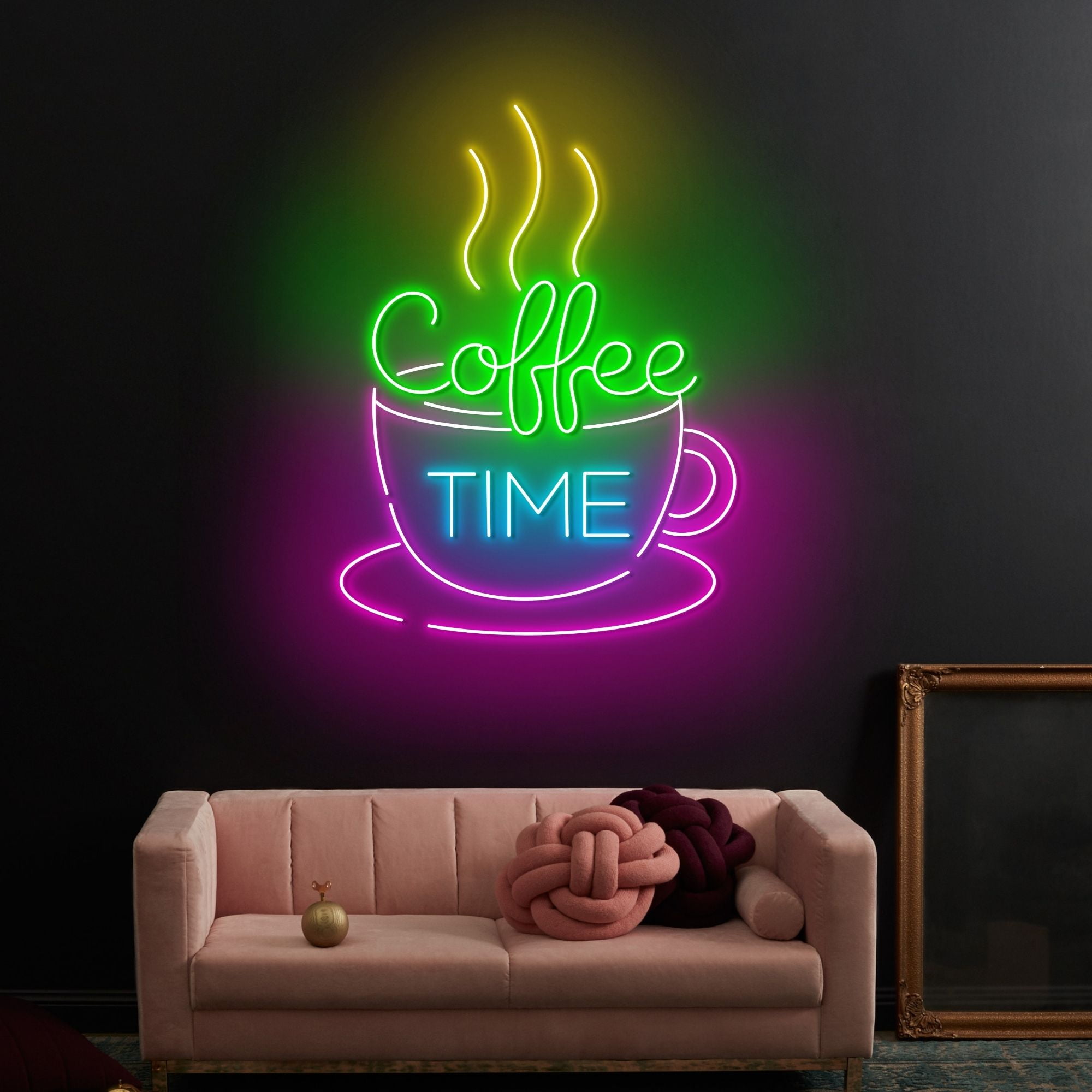 Craftnamesign Coffee Time Neon Light, Coffee Time Led Sign Wall Art ...