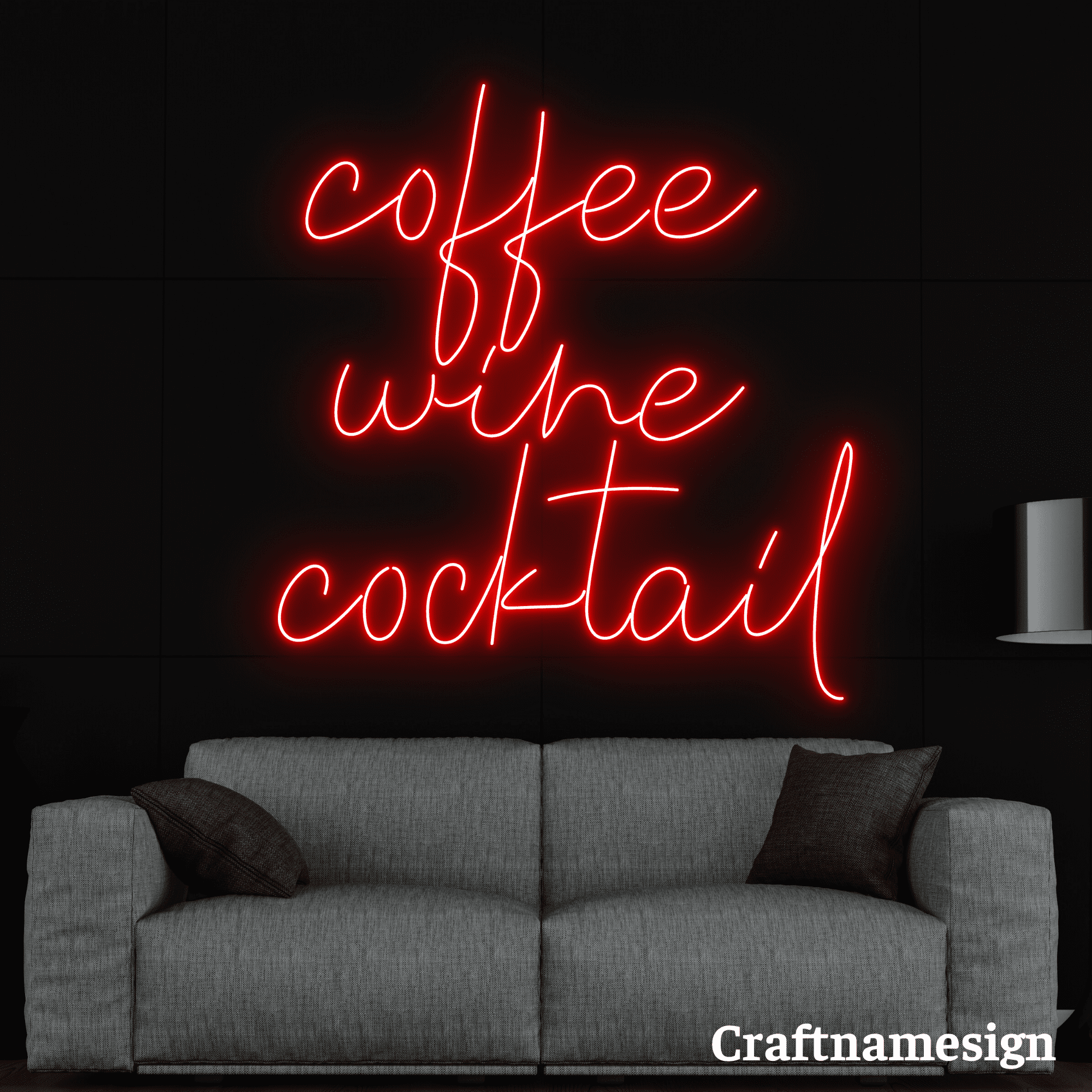 Craftnamesign Coffee Wine Cocktail Neon Sign for Coffee Shop Wine Store ...