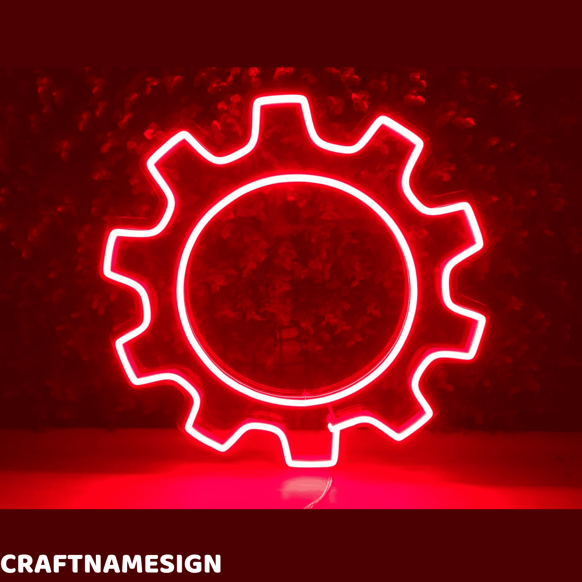 Craftnamesign Cogwheel Neon Sign, Garage Wall Art, Car Repair Shop Wall ...