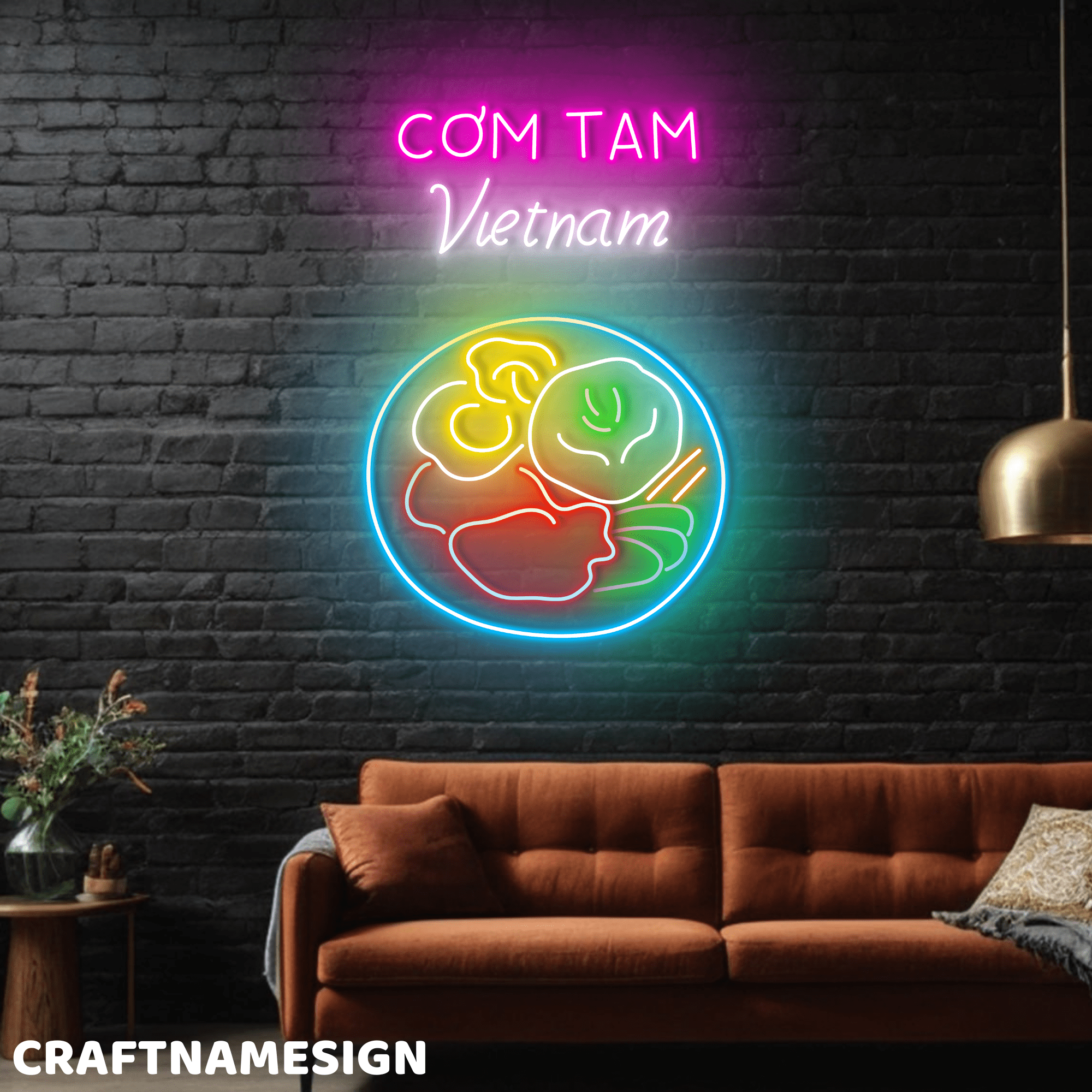 Craftnamesign Com Tam Neon Sign, Broken Rice Wall Art, Vietnamese ...