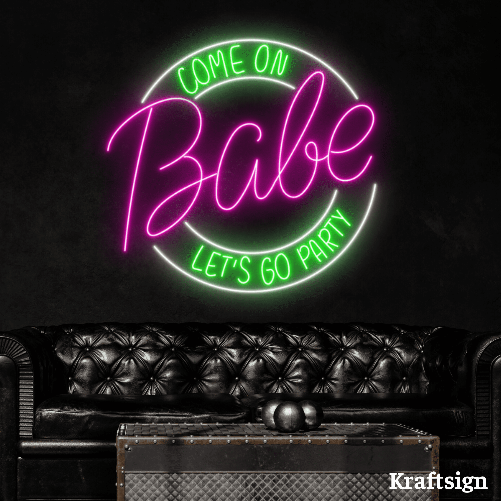 Craftnamesign Come On Babe Neon Sign, Let's On Party LED Sign, Party ...