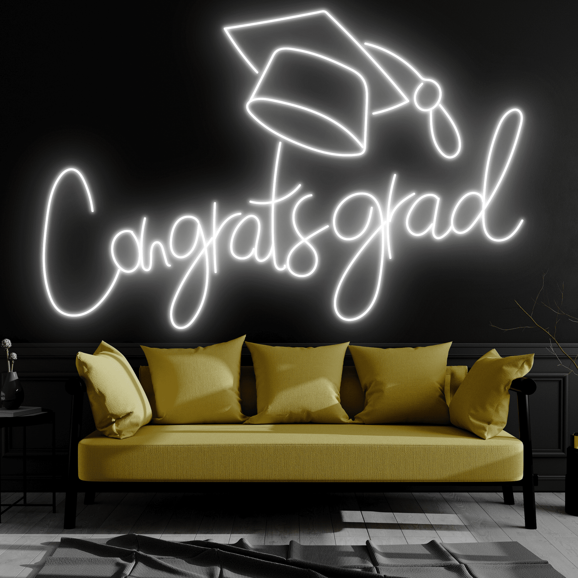 Craftnamesign Congrats Grad Neon Sign, Grad Party Decor Graduation ...