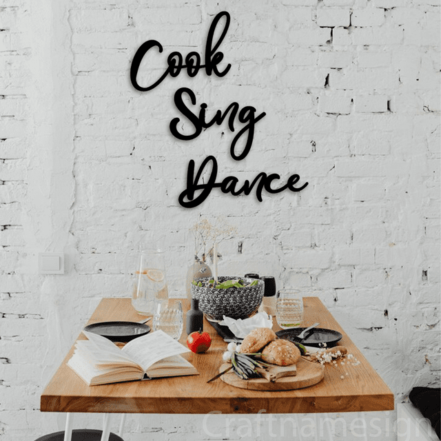 Craftnamesign Cook Sing Dance Metal Wall Art, Kitchen Signs Wall Decor ...