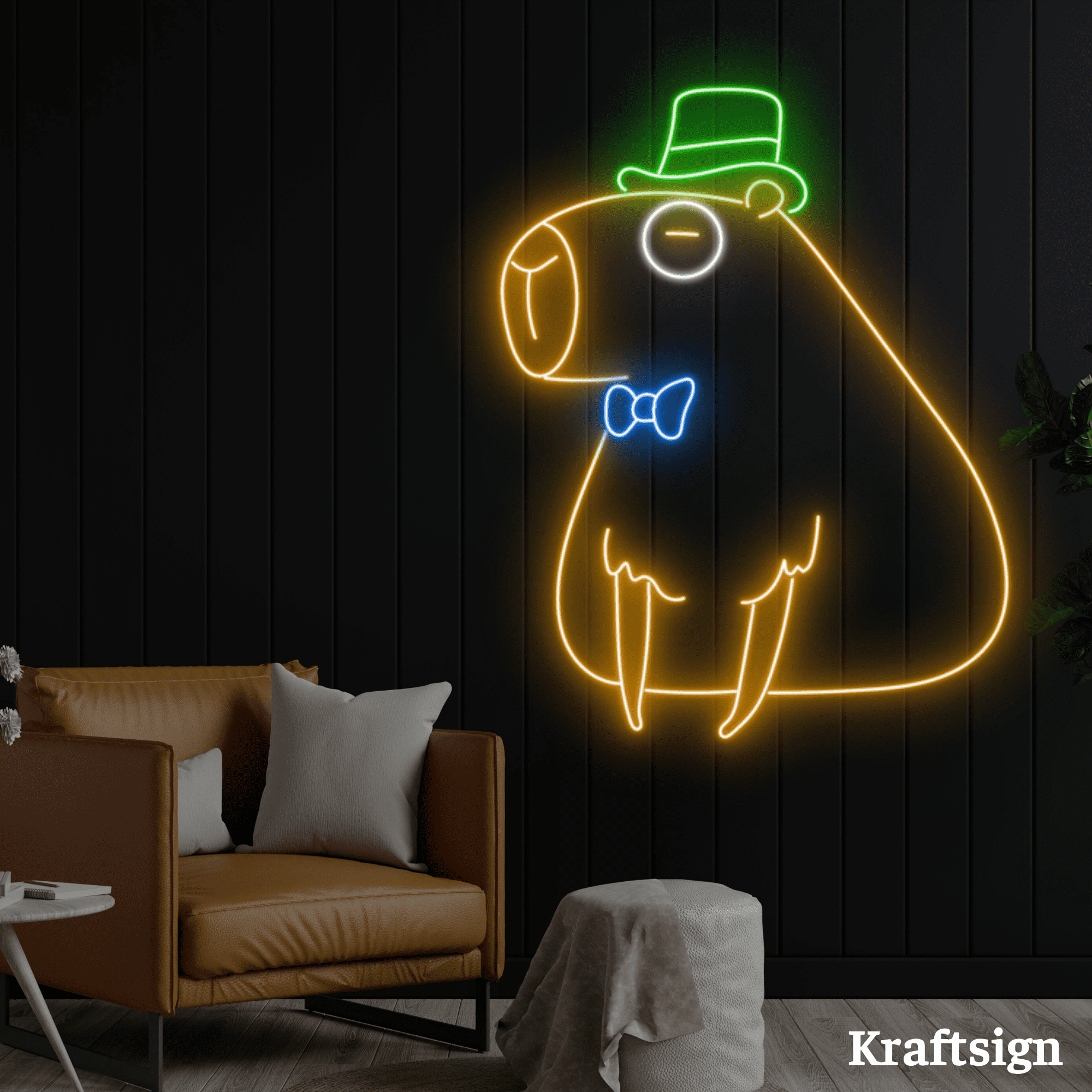 Craftnamesign Cool Capybara Neon Sign, Capybara Lover Gifts, Kid Room ...