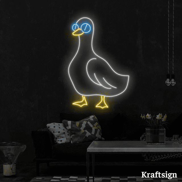 Craftnamesign Cool Duck Neon Sign, Animal LED Sign, Duck Wall Decor ...