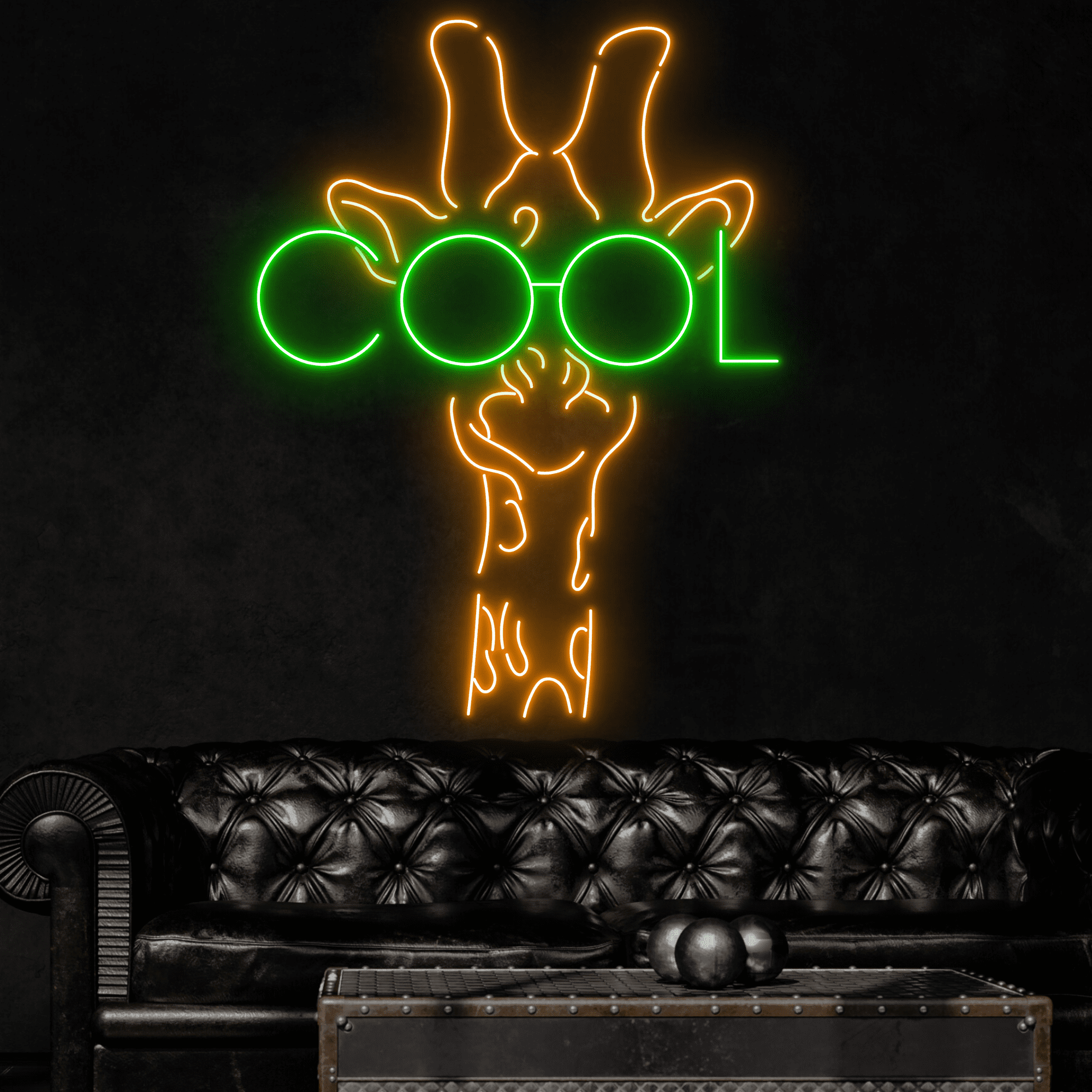 Craftnamesign Cool Giraffe Neon Sign, Giraffe Wall Art, Animal Wall ...