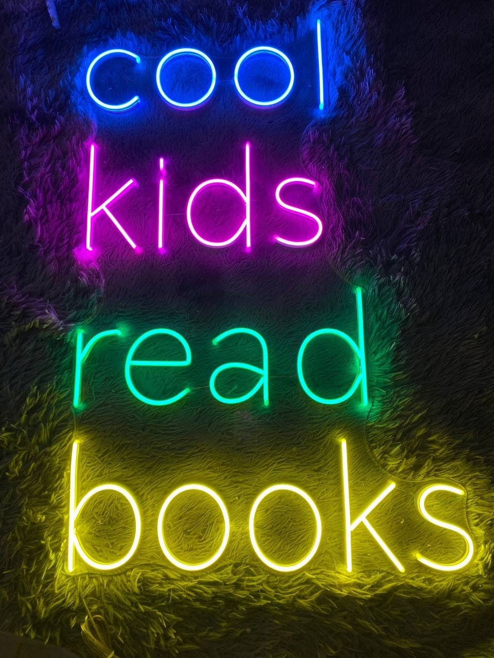 Craftnamesign Cool Kids Read Book Neon Sign, Library Kids Room Décor ...