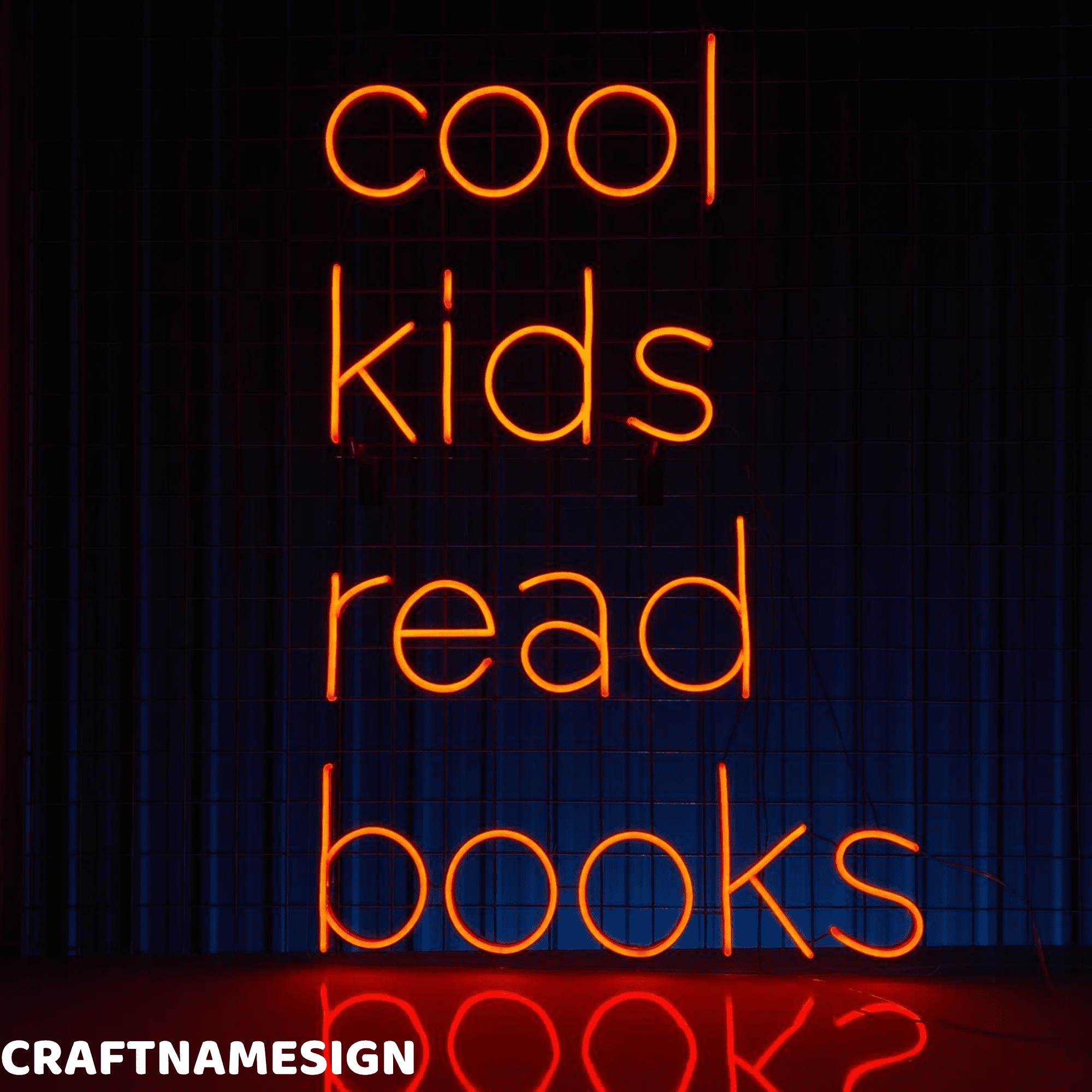 Craftnamesign Cool Kids Read Books Led Sign, Reading Book Room Wall Art ...